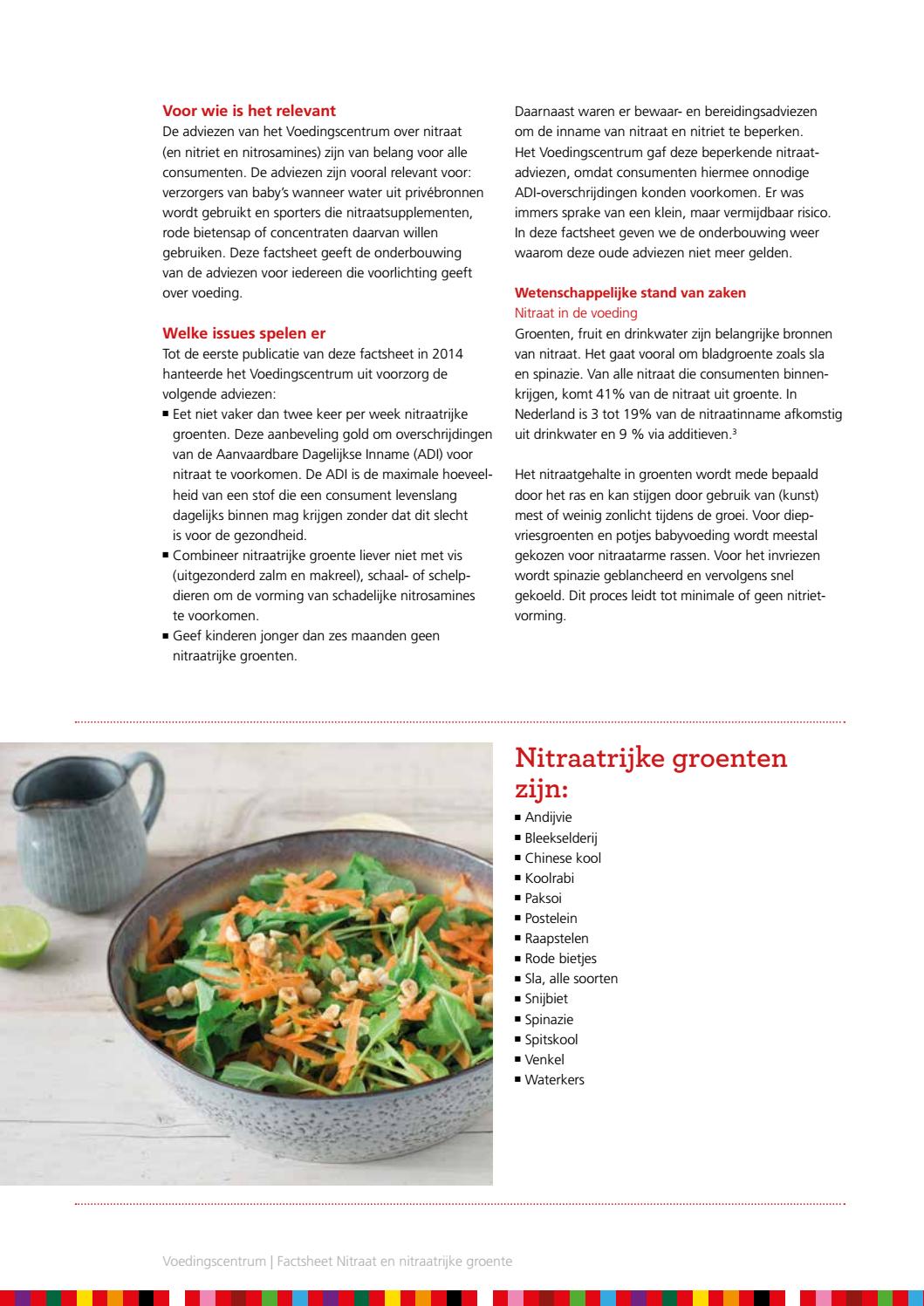 Factsheet Nitraat en nitraatrijke groente by Voedingscentrum - Issuu