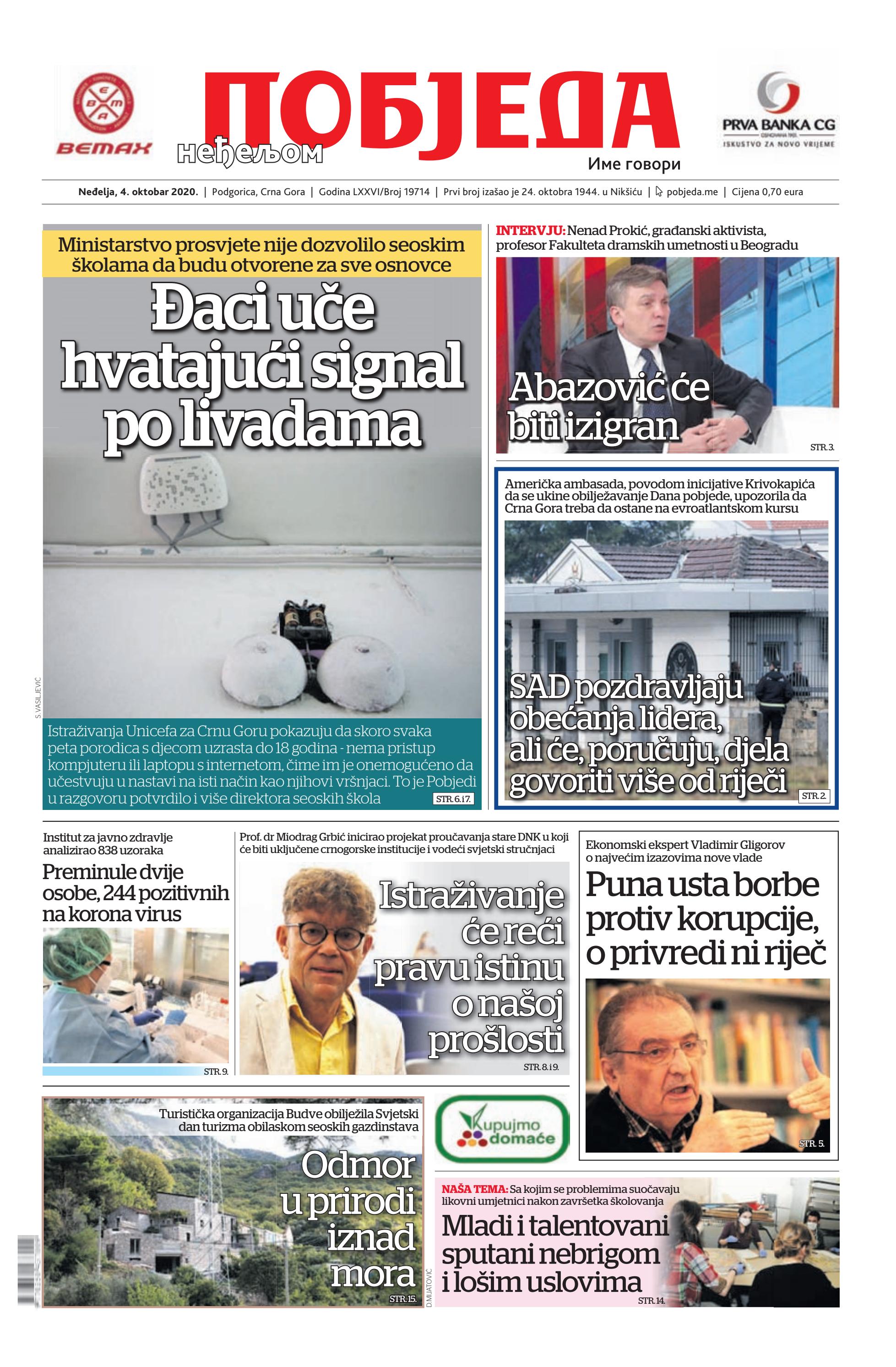 Dnevni list Pobjeda 04.10.2020. by Pobjeda - Issuu