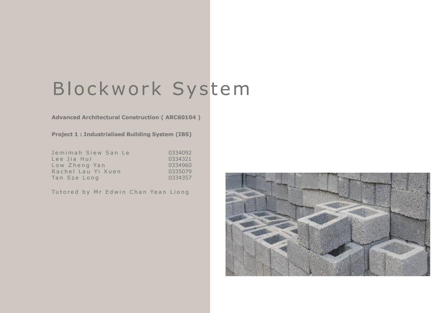 AAC IBS System - Blockwork System by Yi Xuen Lau - Issuu