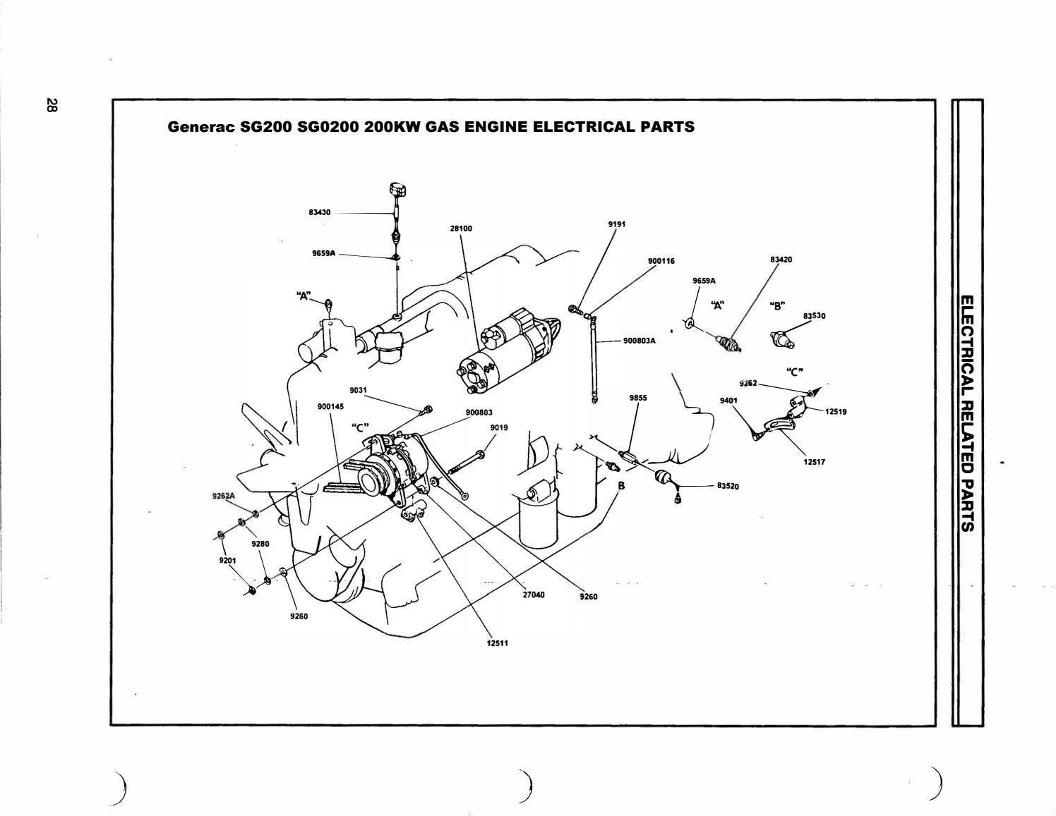 Generac SG200 SG0200 200KW Gas Engine Parts Manual by engineparts2 - Issuu
