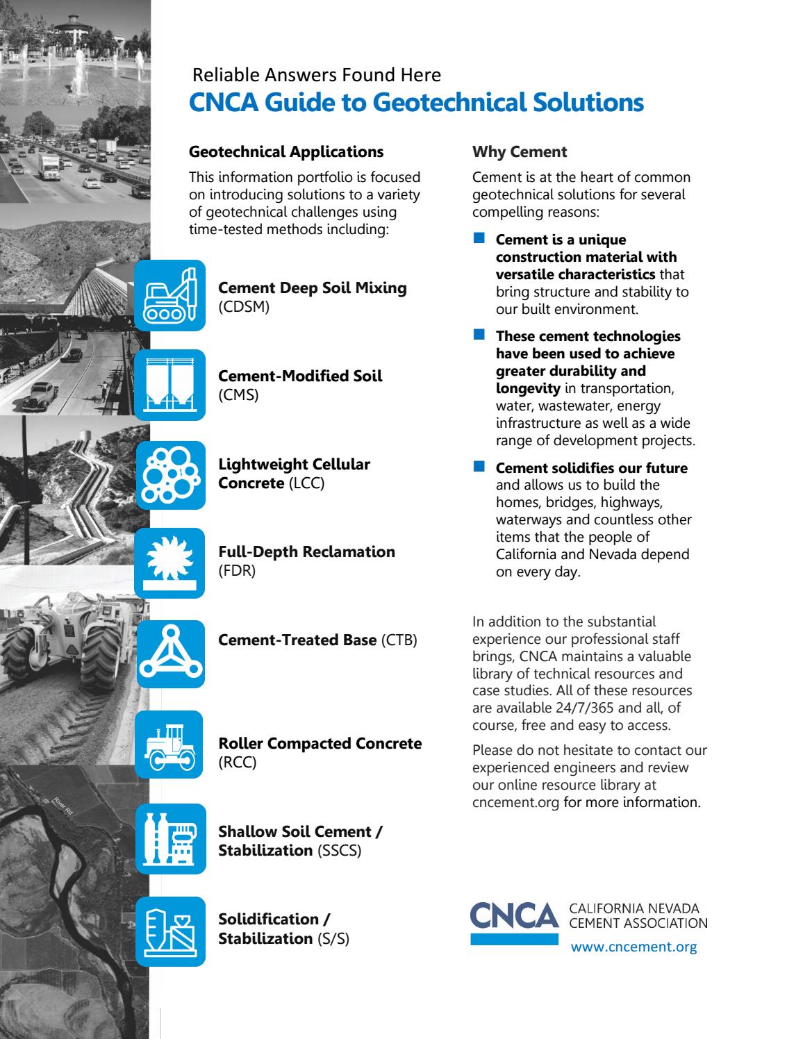 Geotechnical Solutions by California Nevada Cement Association - Issuu