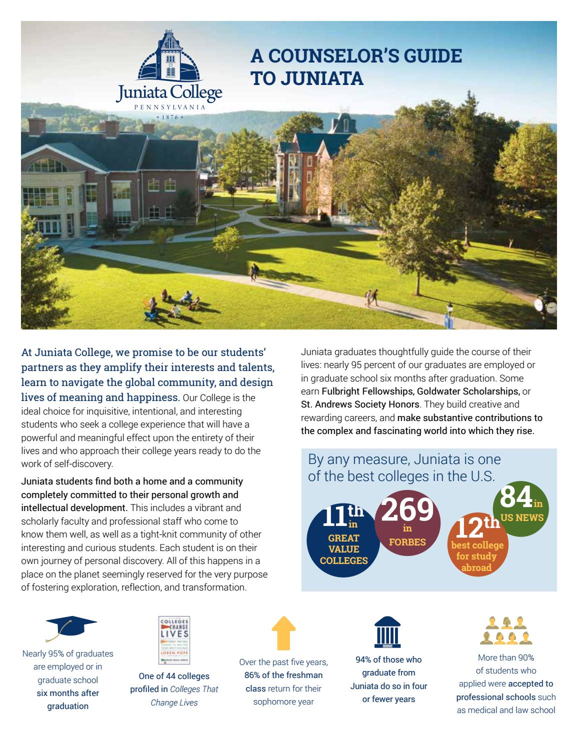 High School Counselor Brochure by Juniata College - Issuu