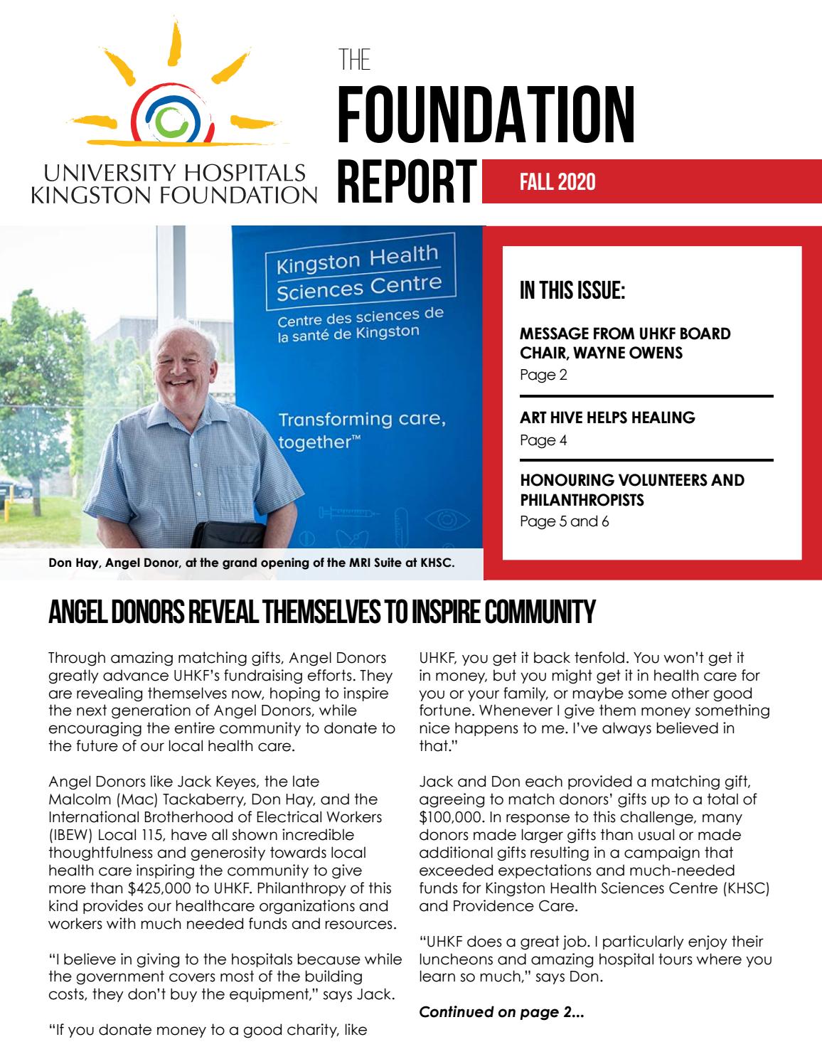 The Fall Foundation Report by University Hospitals Kingston Foundation ...