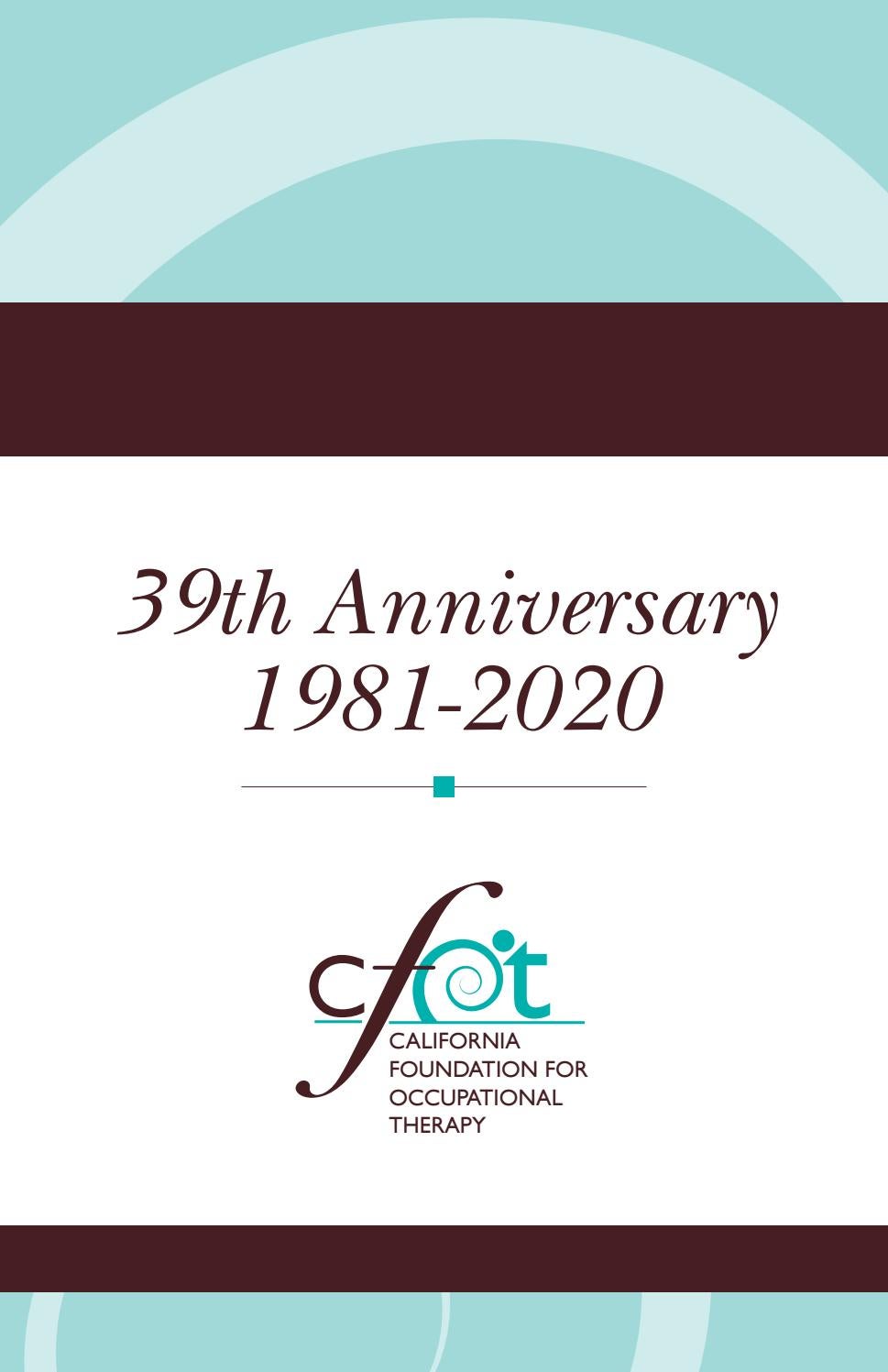 38th Anniversary - CFOT Luncheon by CAFNDOccupational-Therapy - Issuu