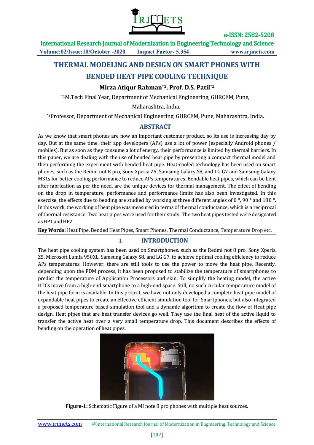 THERMAL MODELING AND DESIGN ON SMART PHONES WITH BENDED HEAT PIPE ...