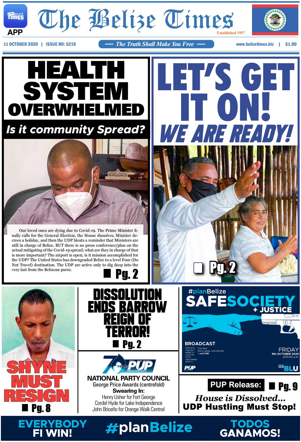 Belize Times October 11, 2020- Let's Get it On! by Belize Times Press ...