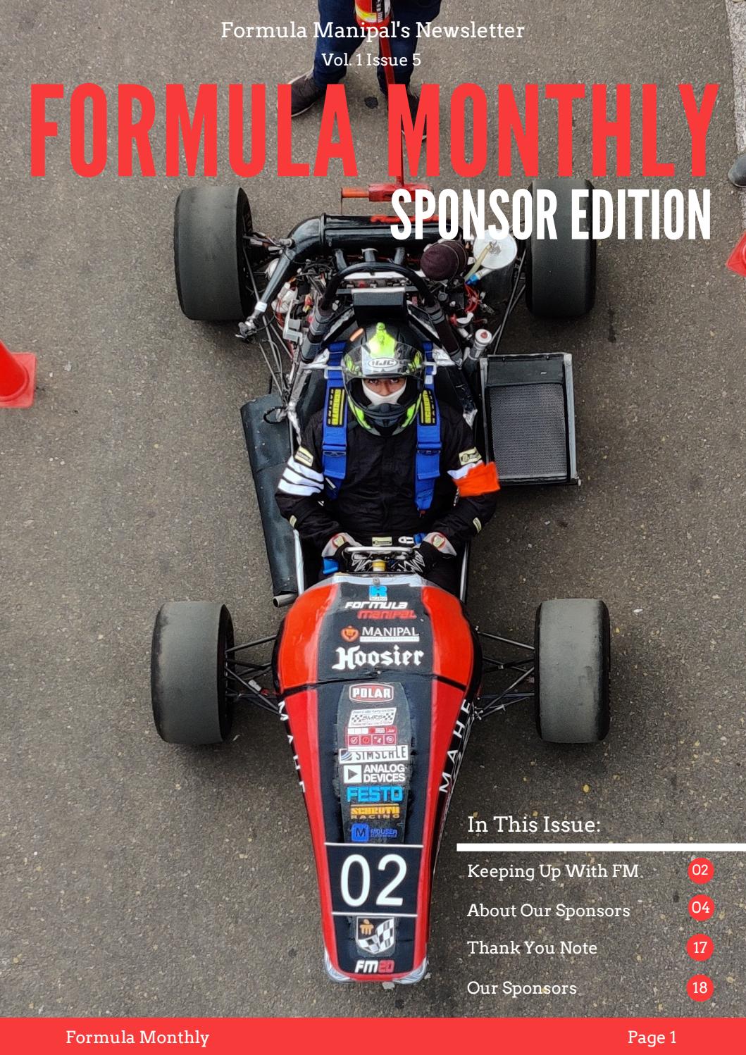 Formula Monthly Sponsor Edition 2020 by Formula Manipal - Issuu
