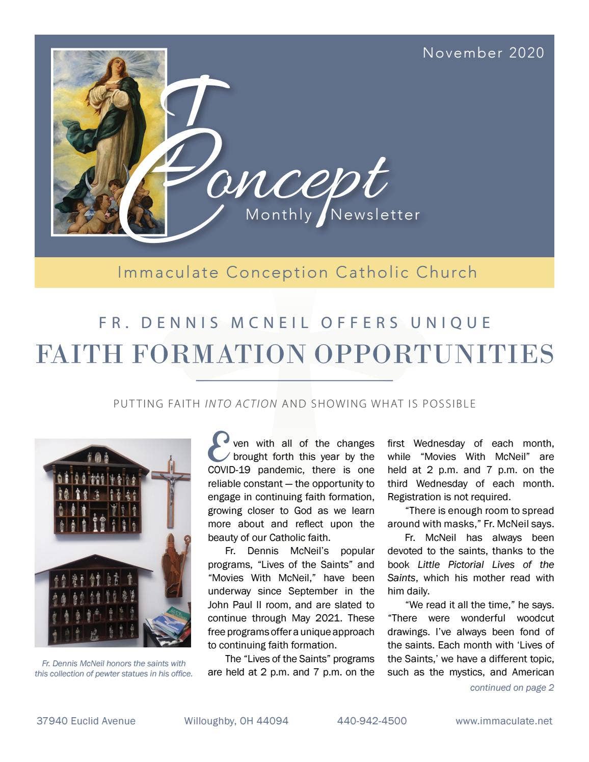 Immaculate Conception Catholic Church Newsletter — November 2020 by ...