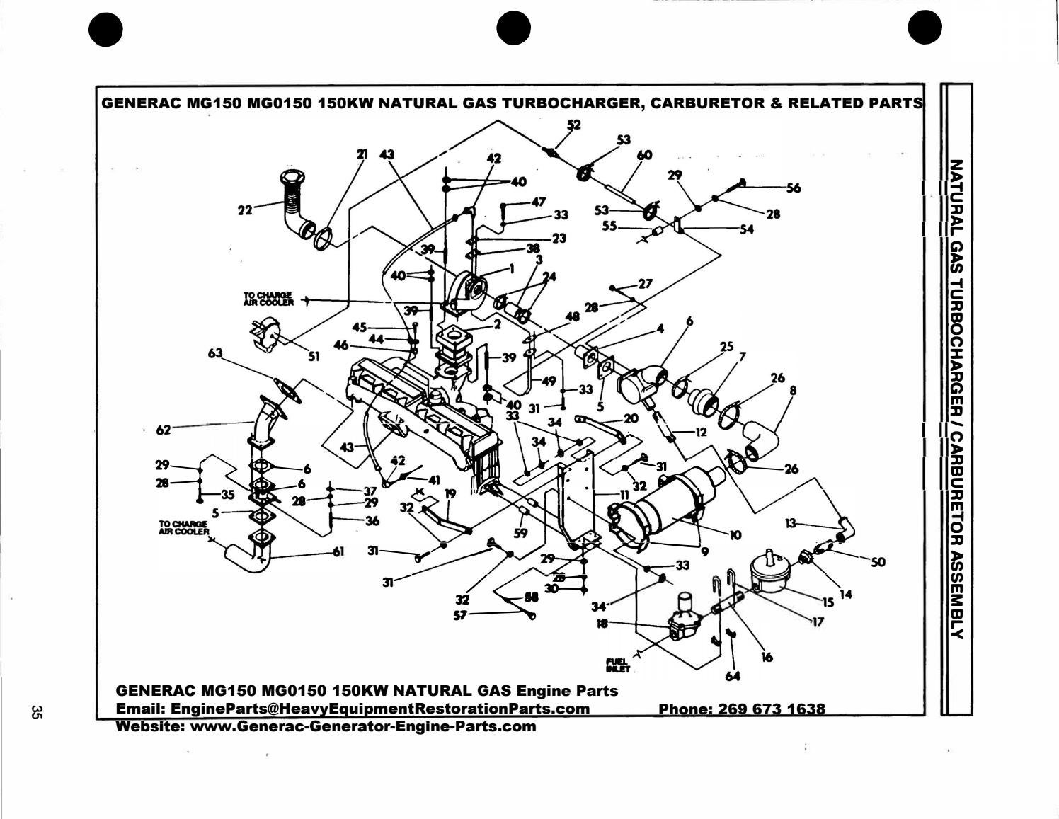 Generac MG150 MG0150 150KW Gas Generator Engine Parts Manual, Free ...