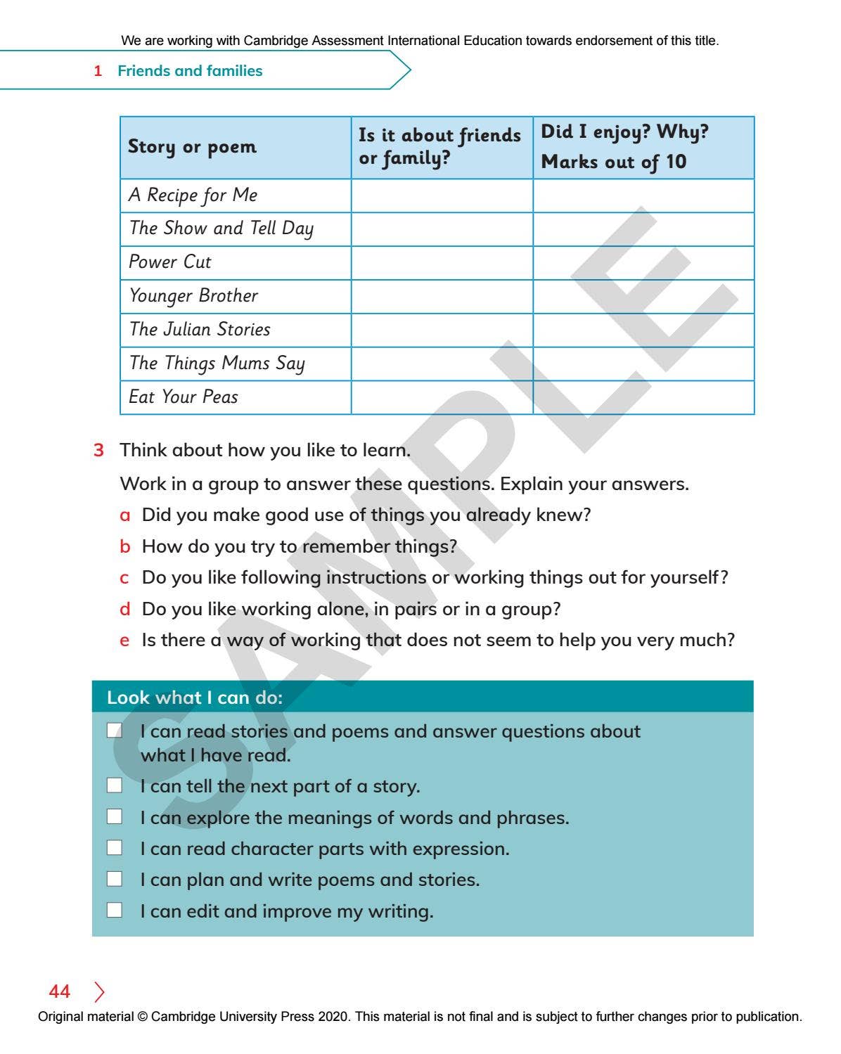Cambridge Primary English Learner's book 2 sample by Cambridge ...