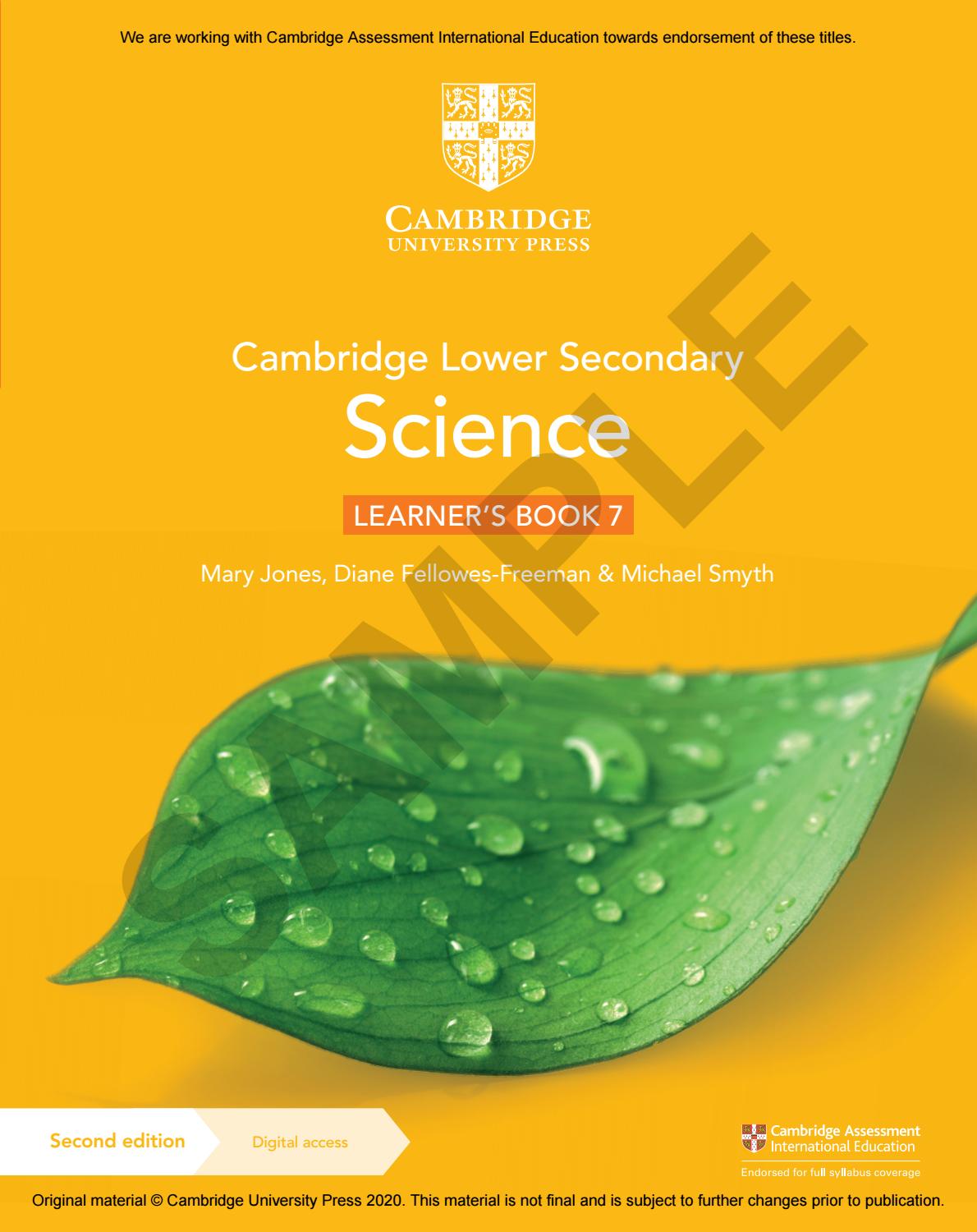 Cambridge Lower Secondary Science Learner s Book 7 Sample By Cambridge