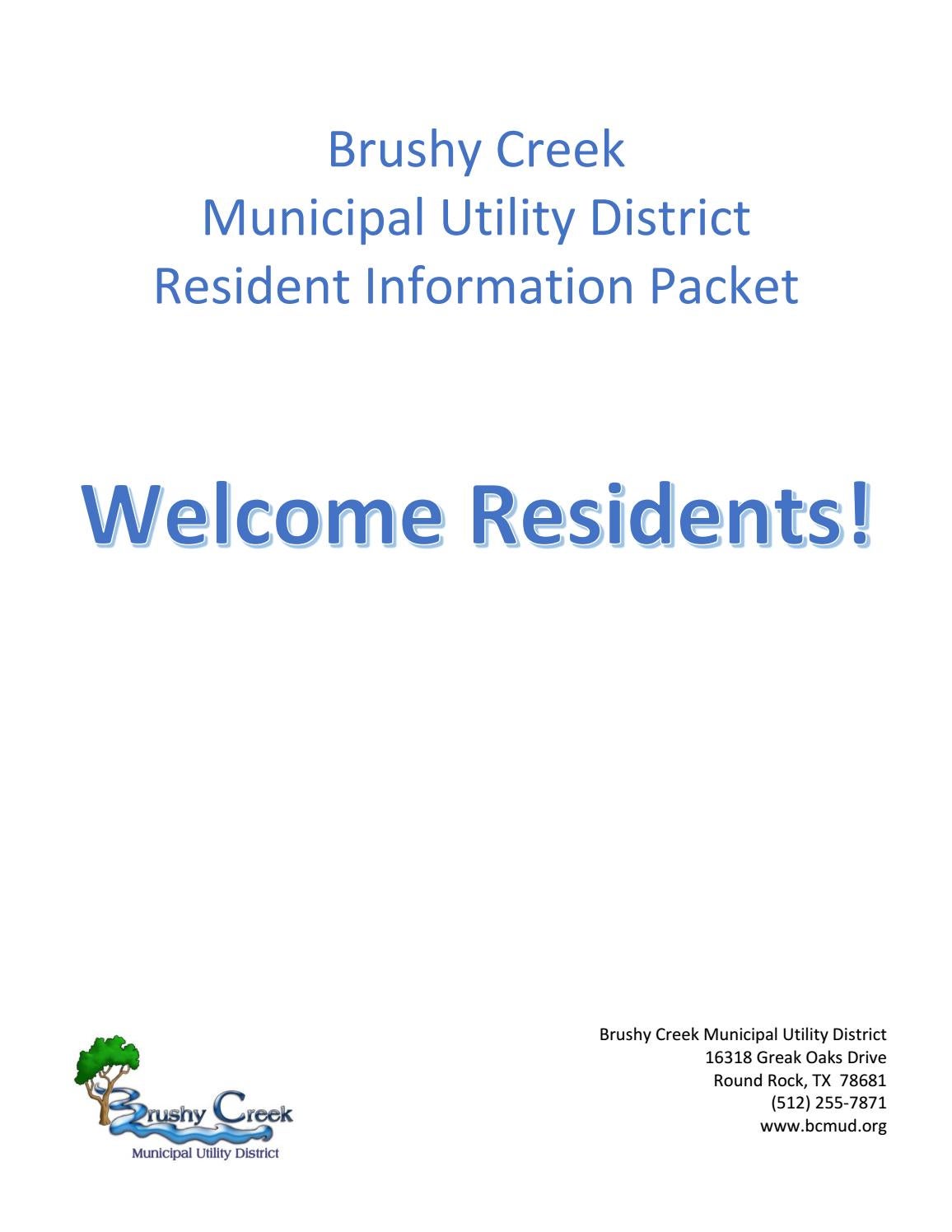 Resident Information Packet by Brushy Creek MUD - Issuu