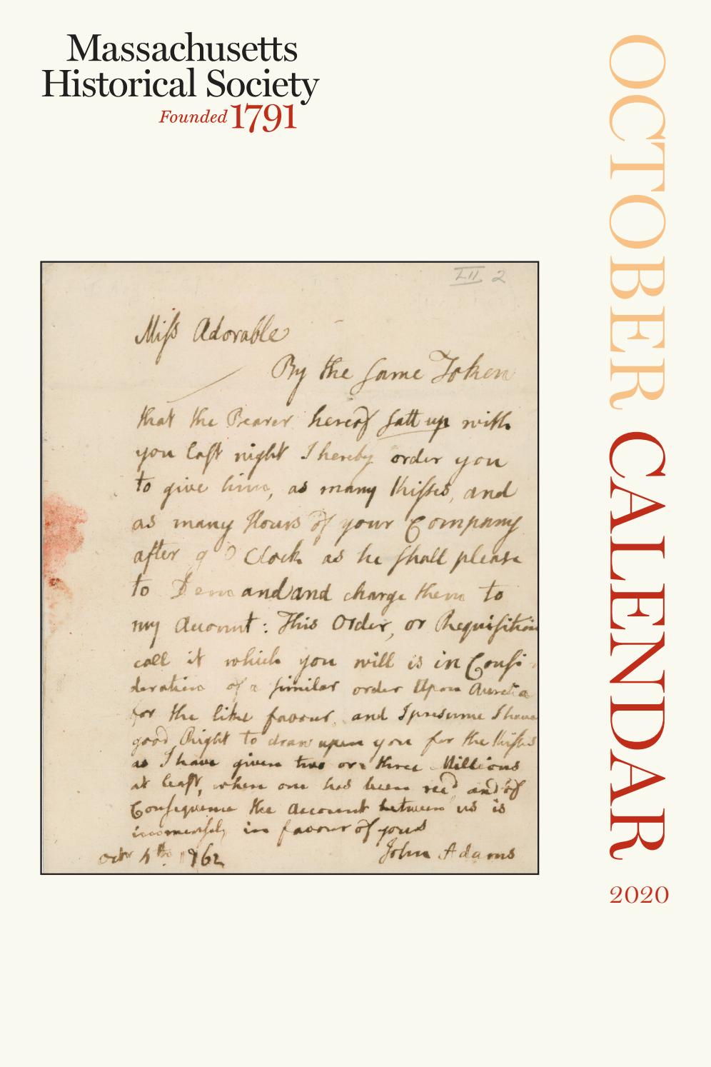 MHS Calendar of Events - October 2020 by Massachusetts Historical ...