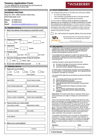 Wiseberry Rental Application Form By Wiseberry Prestons Issuu