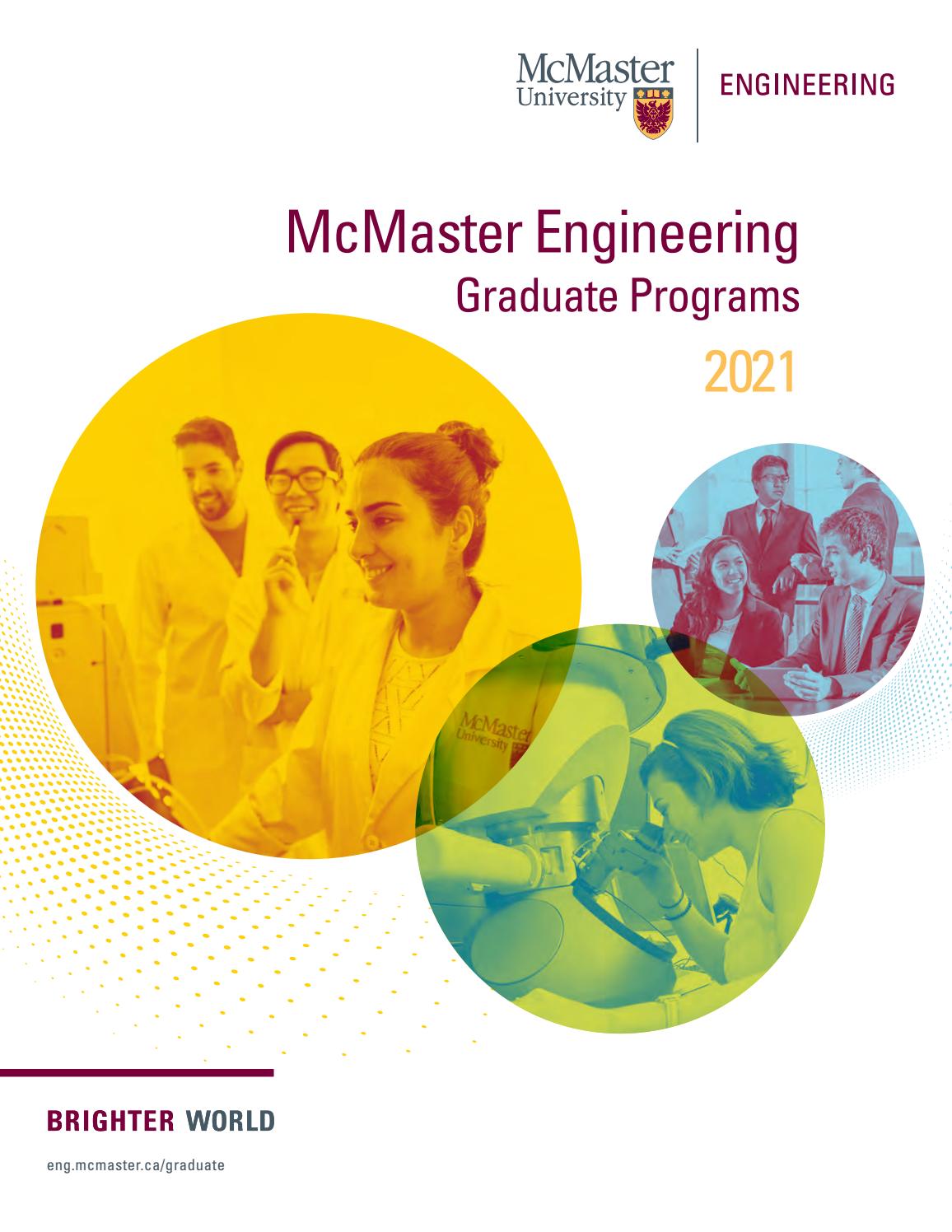 McMaster Engineering Graduate Programs 2021 by McMaster Engineering - Issuu