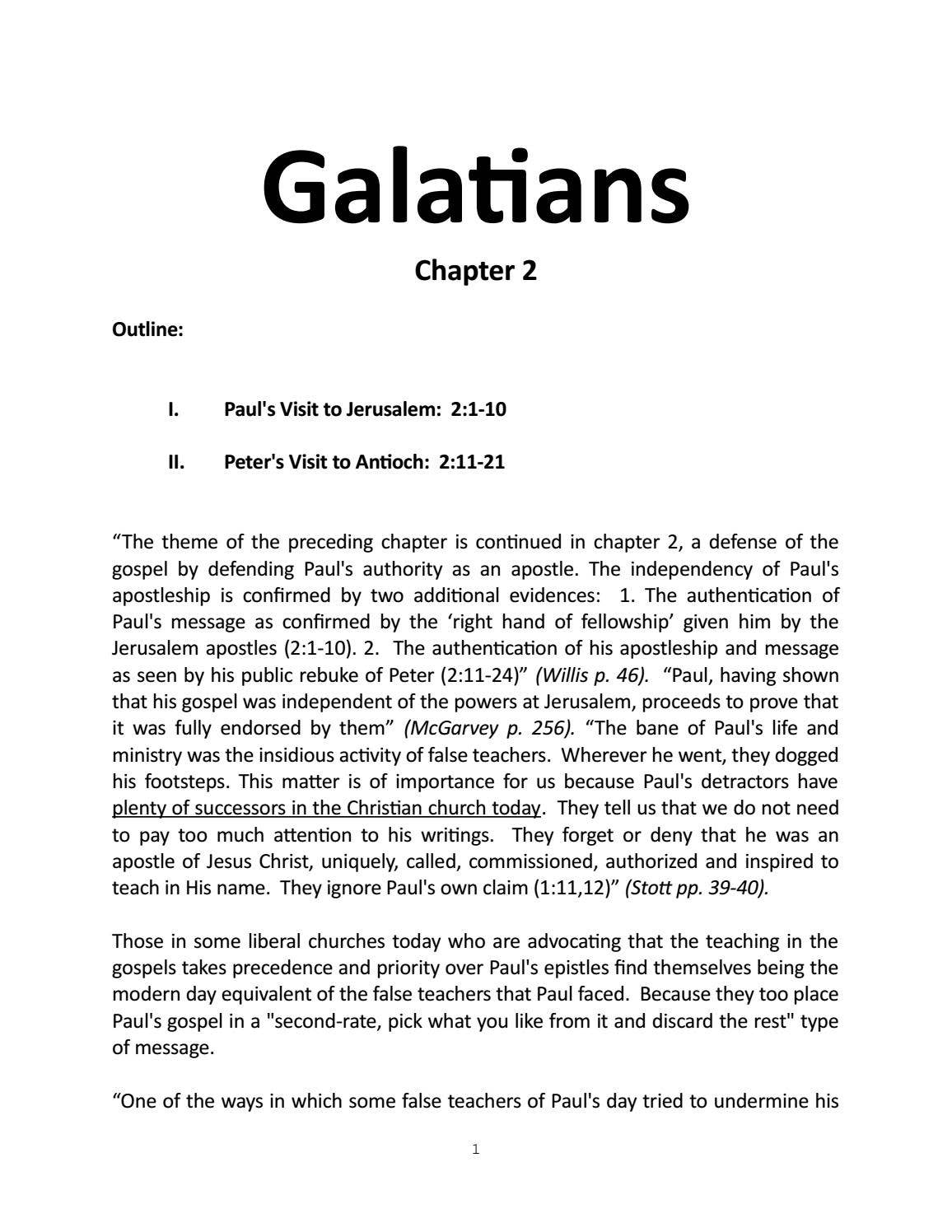 Galatians Chapter 2/Commentary by Mark Dunagan - Issuu