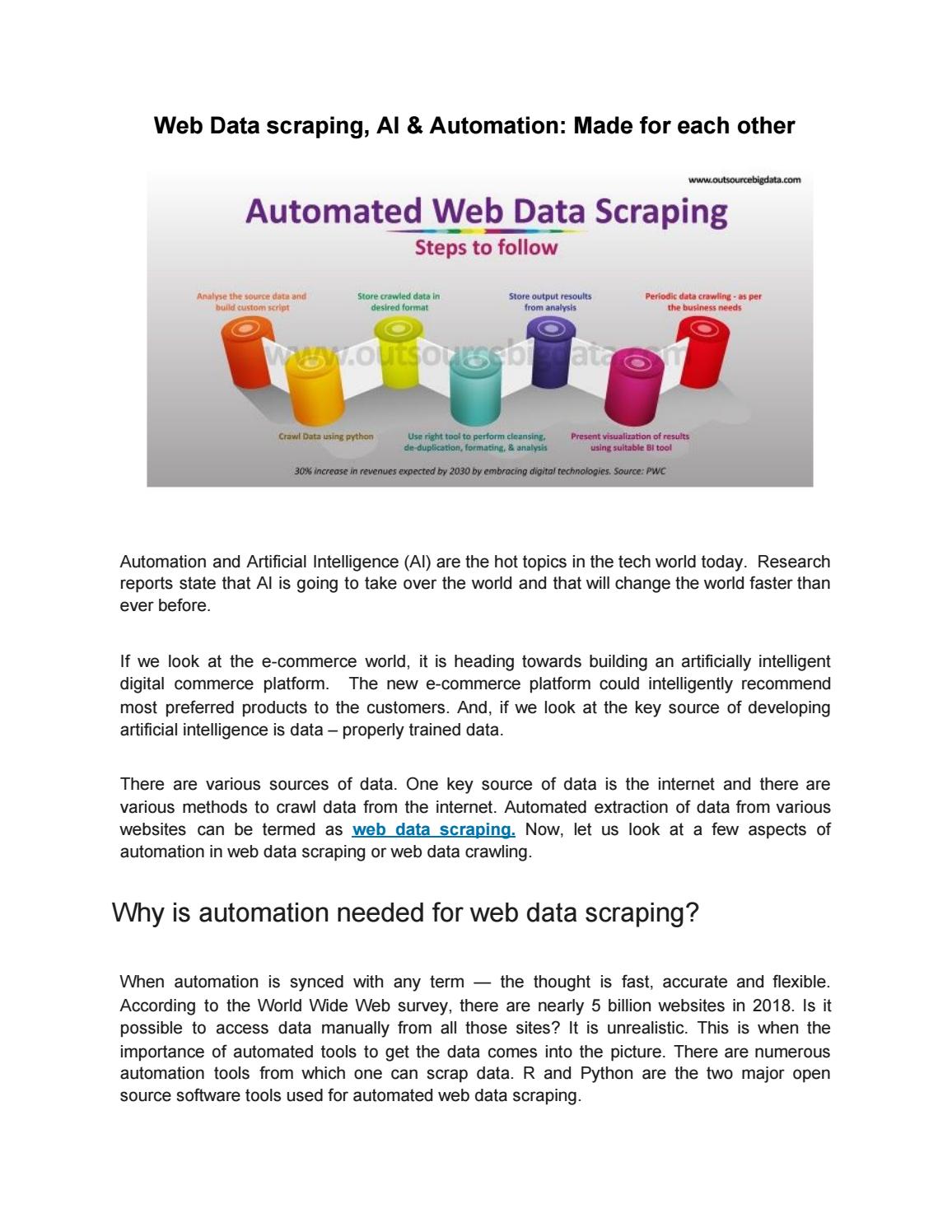 Web Data scraping, AI & Automation: Made for each other by AIMLEAP - Outsource Bigdata - Issuu