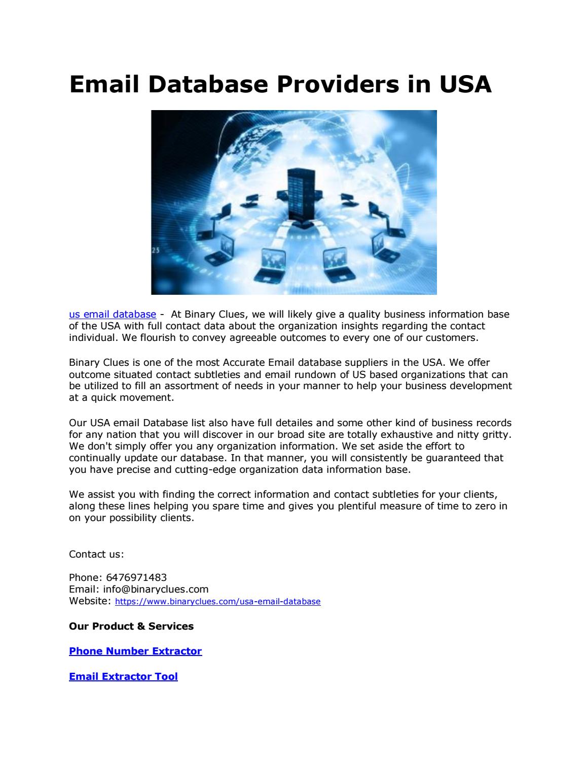 Email Database Providers in USA by India Database Company - Issuu