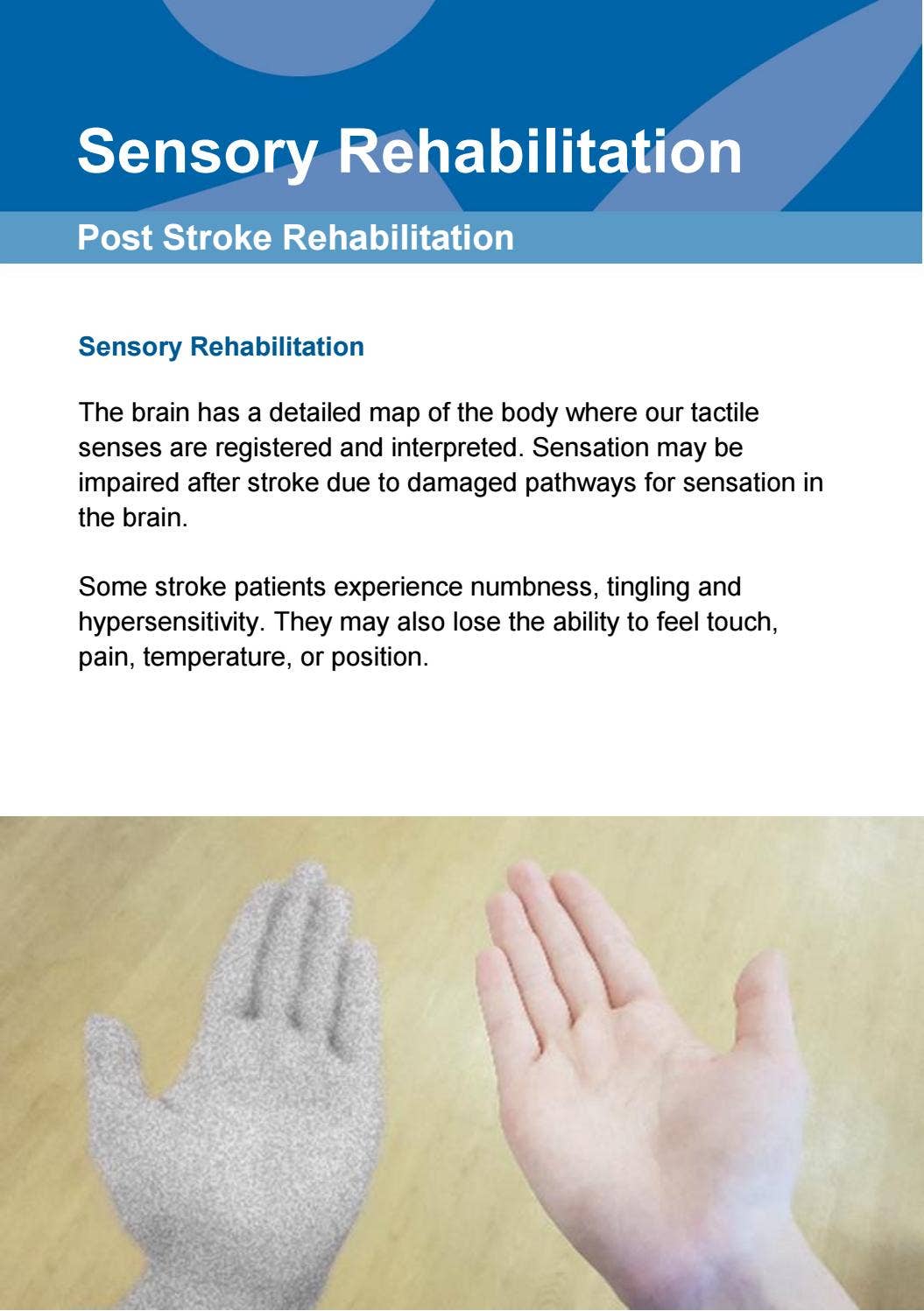 Sensory Rehabilitation - Post stroke rehabilitation by KTPH_YCH - Issuu