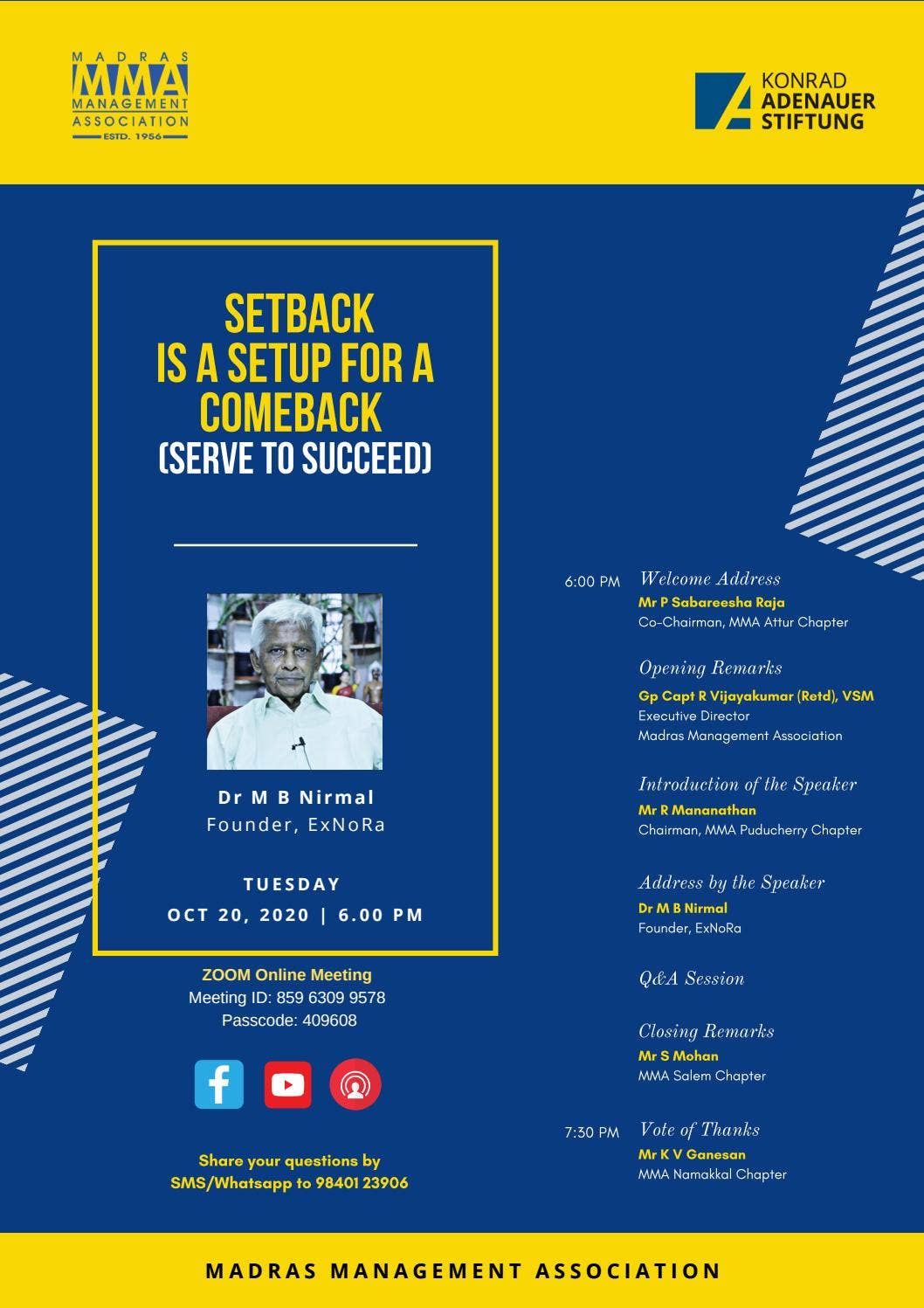 Setback is a setup for a comeback - 20 Oct 2020 by Madras Management ...