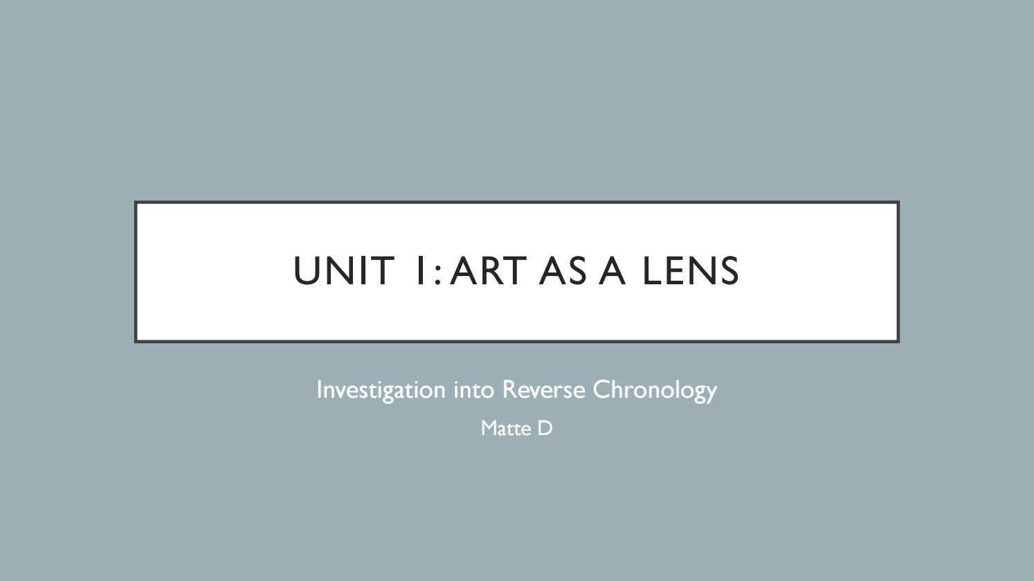 Task 2: Art as Lens - Matte D 1 by MoretonBayColleges - Issuu