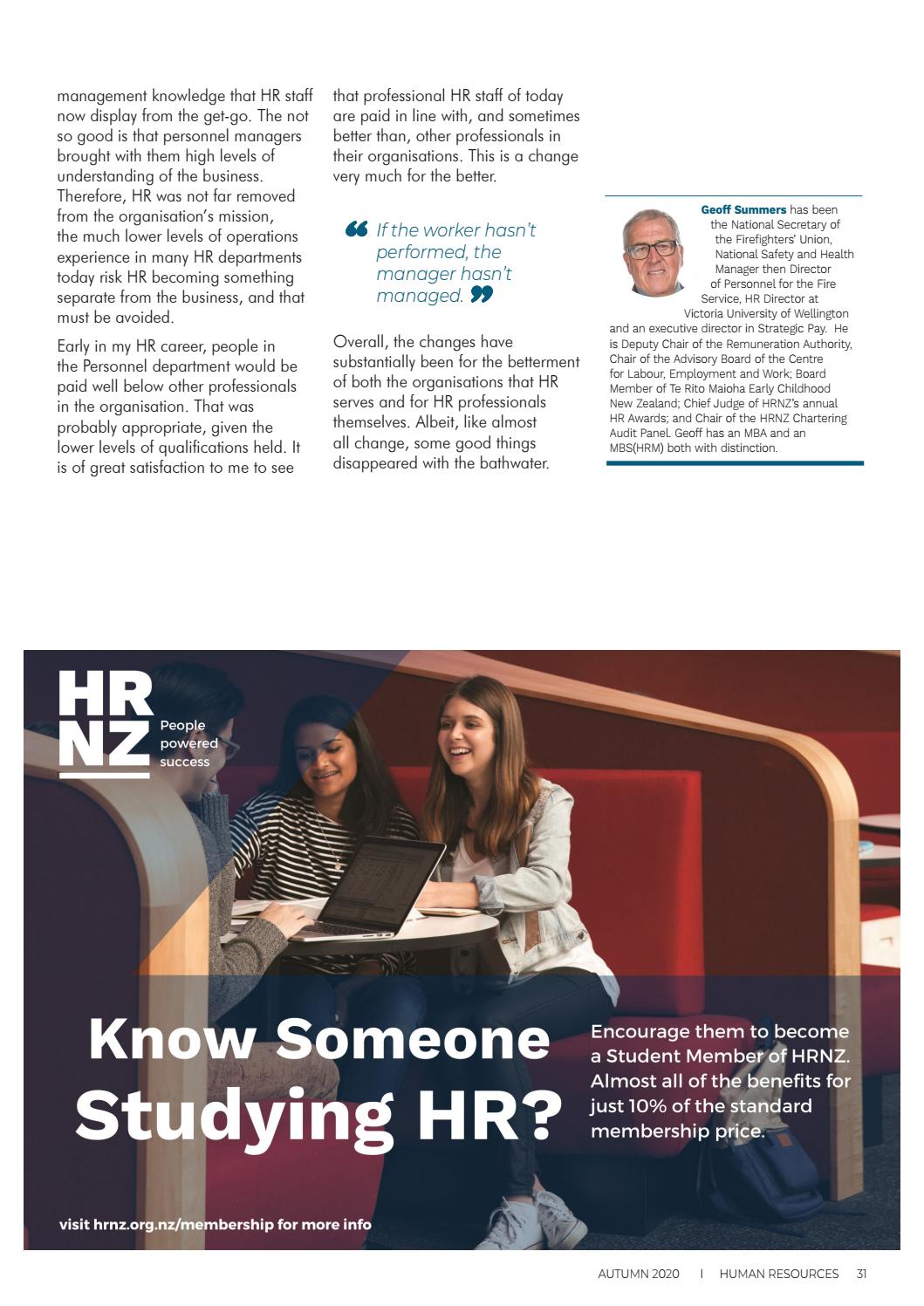 Human Resources - Autumn 2020 (Vol 25: No 1) - Sustainability for HR ...