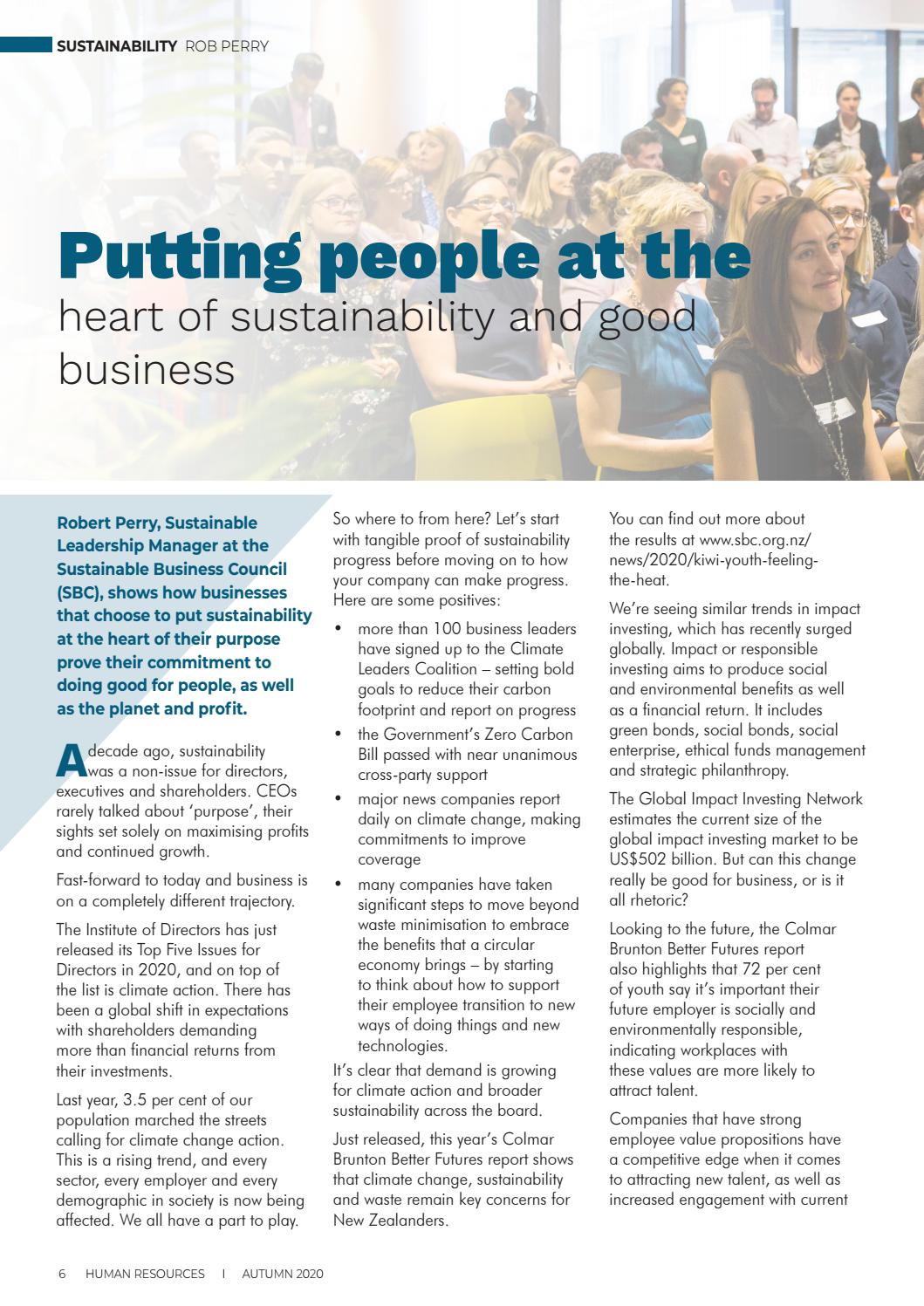 Human Resources - Autumn 2020 (Vol 25: No 1) - Sustainability for HR ...