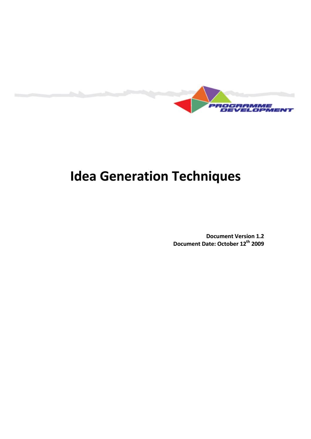Idea Generation Techniques by Scouting Ireland - Issuu