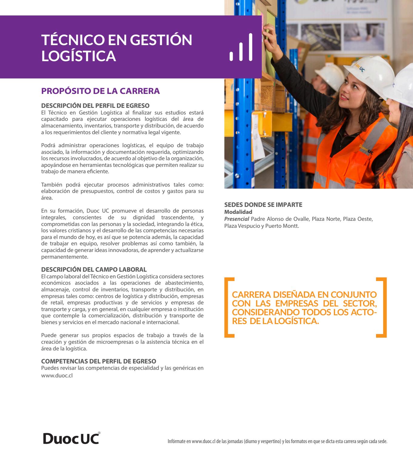 TÉCNICO EN GESTIÓN LOGÍSTICA by Duoc UC - Issuu