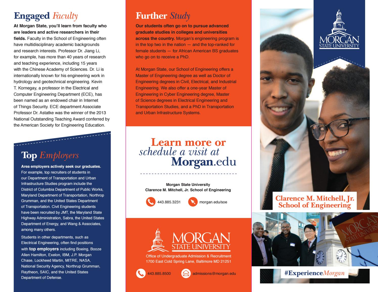 Brochure: School of Engineering by Morgan State University - Issuu