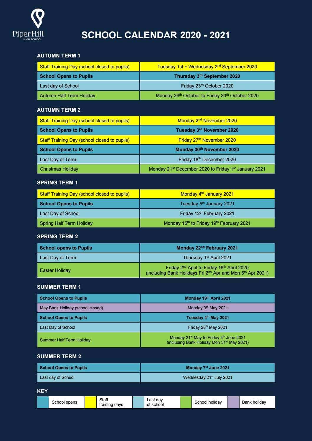 School Calendar 2020 - 2021 by Schudio - Issuu