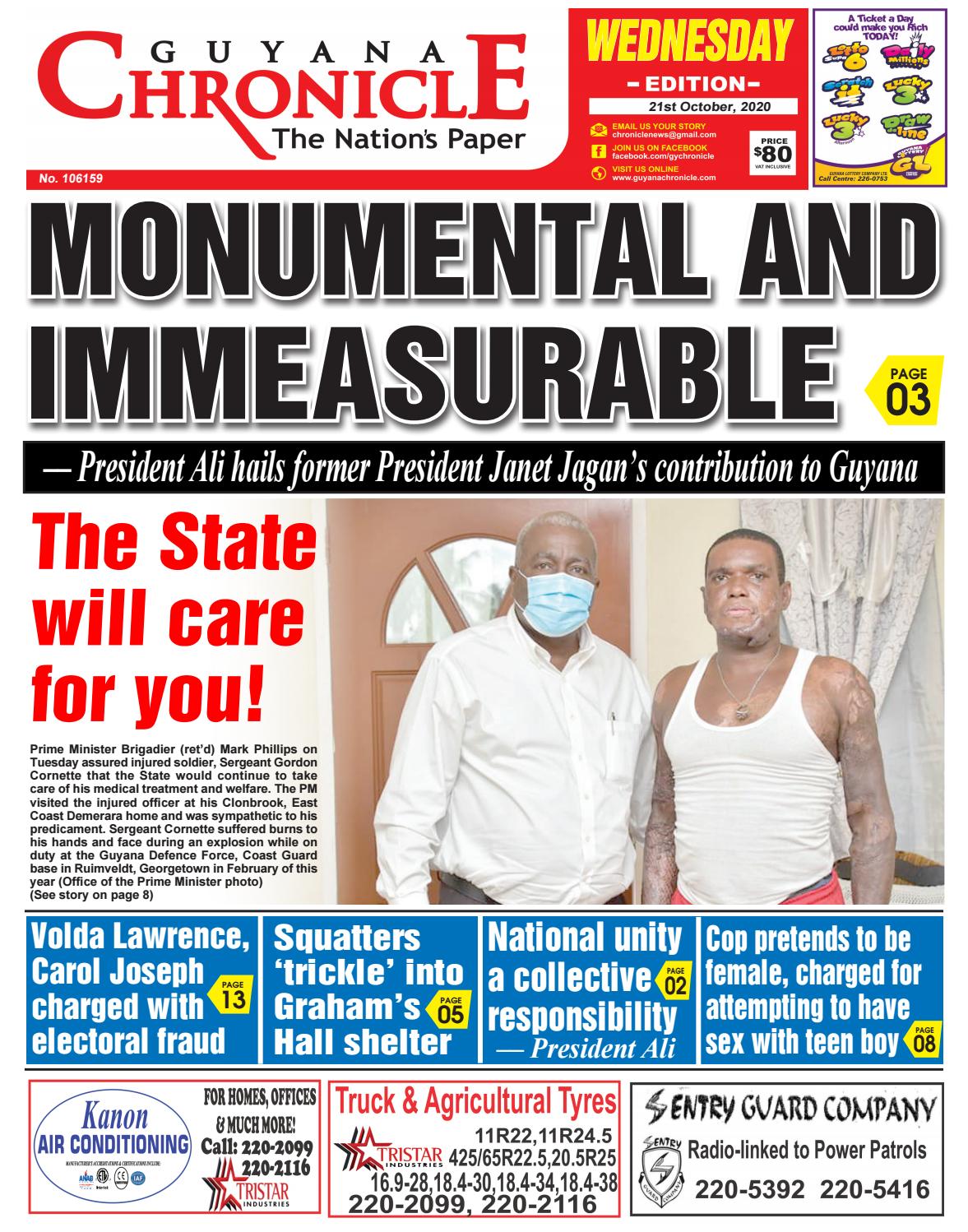 Guyana Chronicle E-paper 10-21-2020 by Guyana Chronicle - Issuu