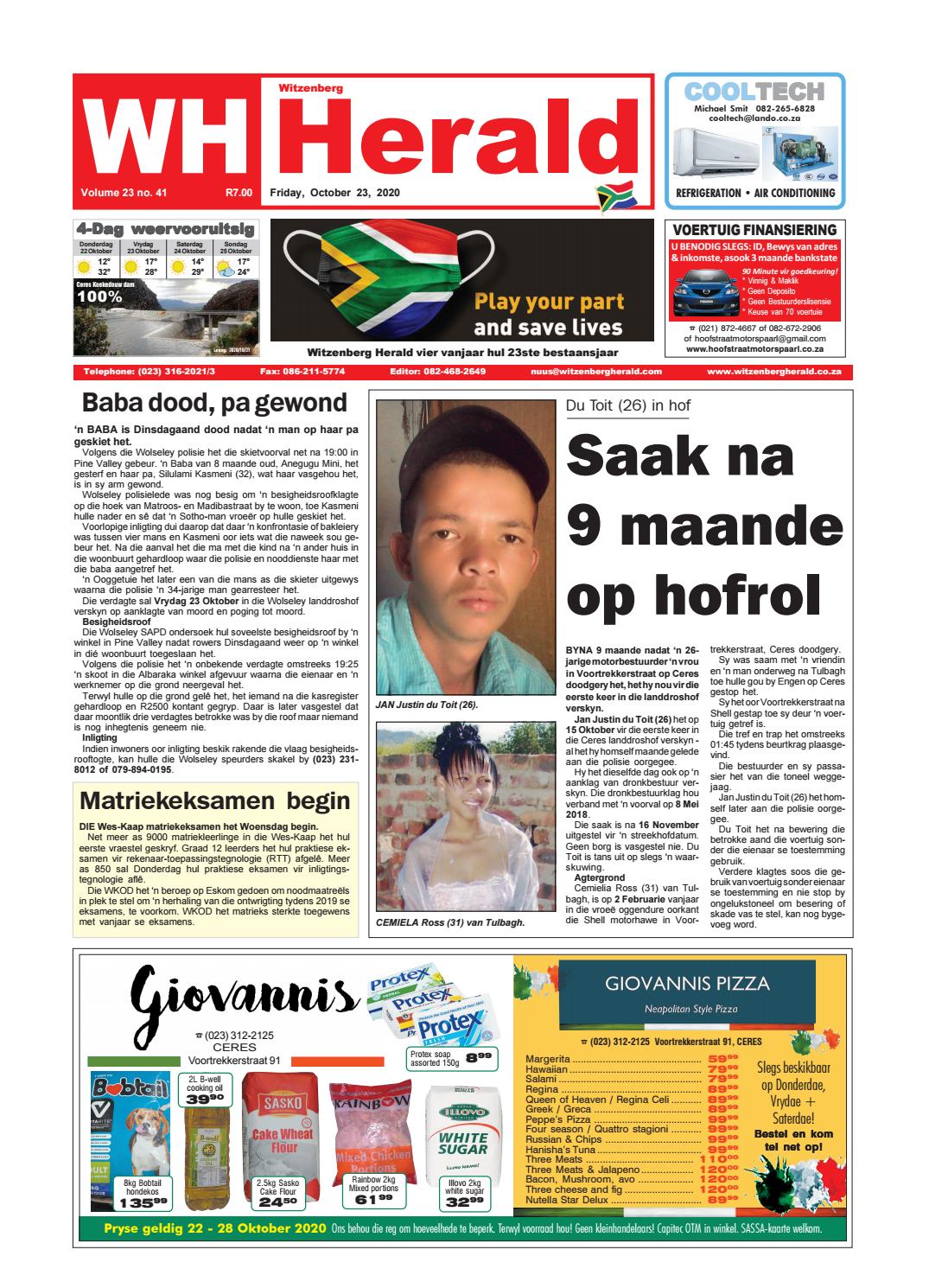 Witzenberg Herald Vol.23 no. 41 (Online Weergawe) by Witzenberg Herald ...