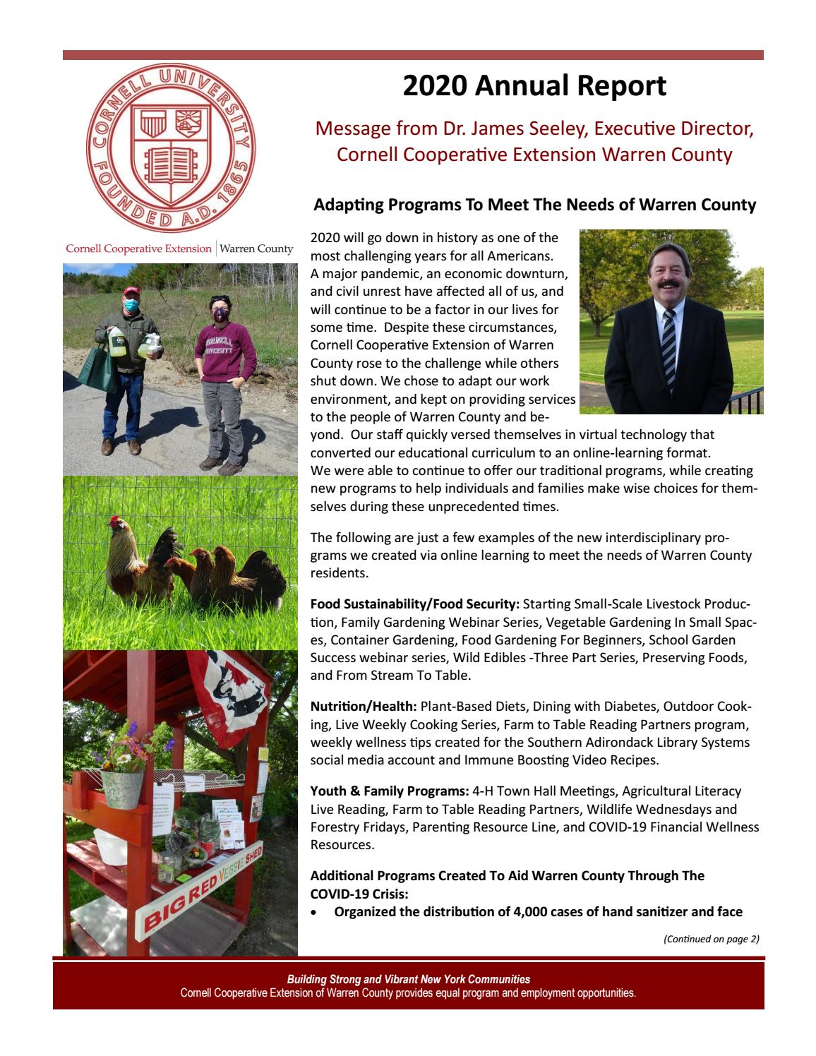 2020 Annual Report - Cornell Cooperative Extension Warren County by ...