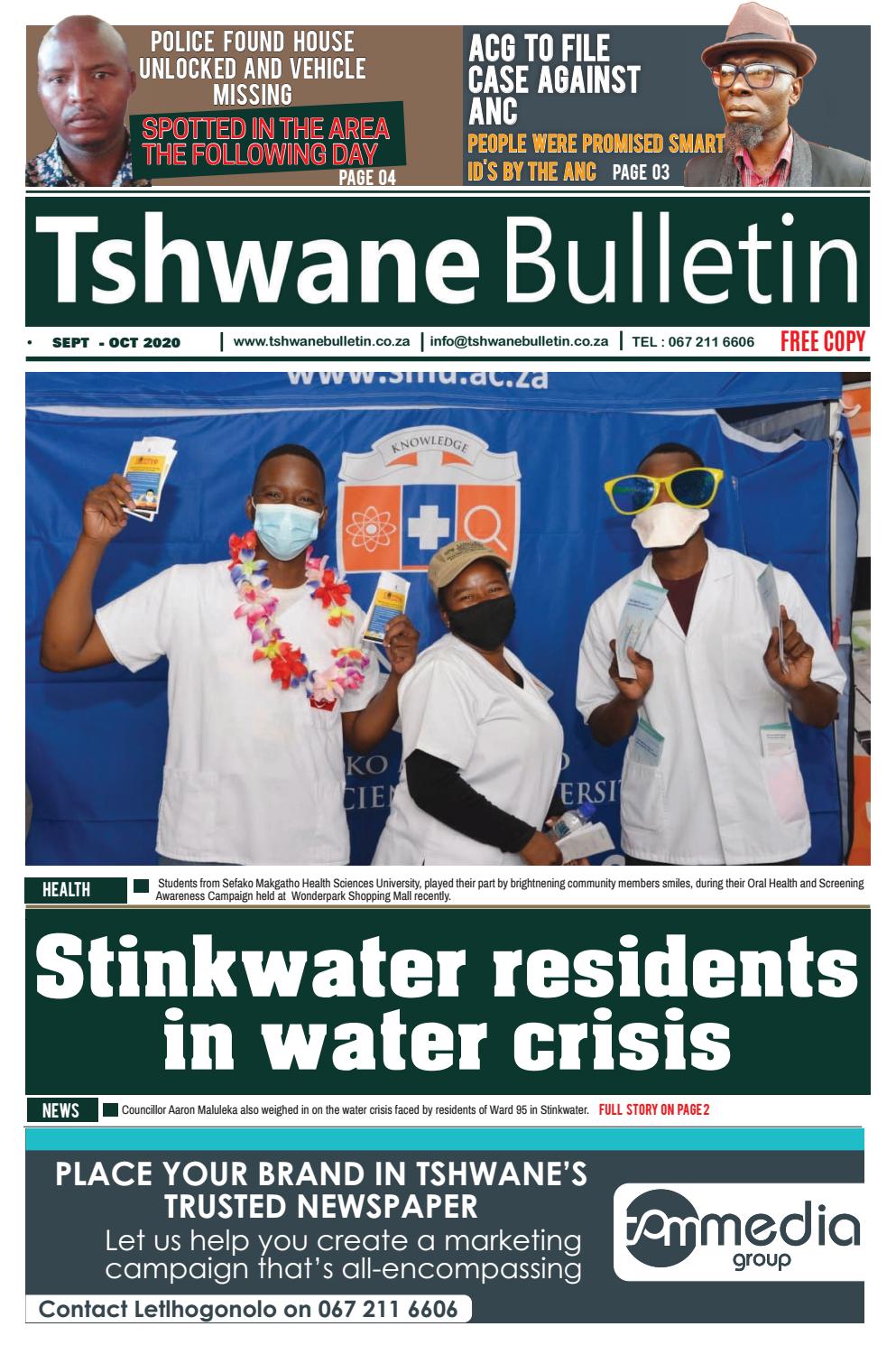 TSHWANE BULLETIN SEPTEMBER - OCTOBER 2020 by Tshwane BulletinLive - Issuu