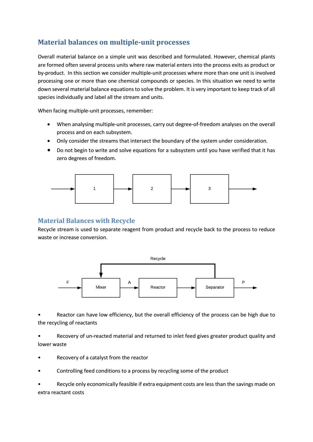 Material balances on multiple-unit processes by SheffieldMZ - Issuu