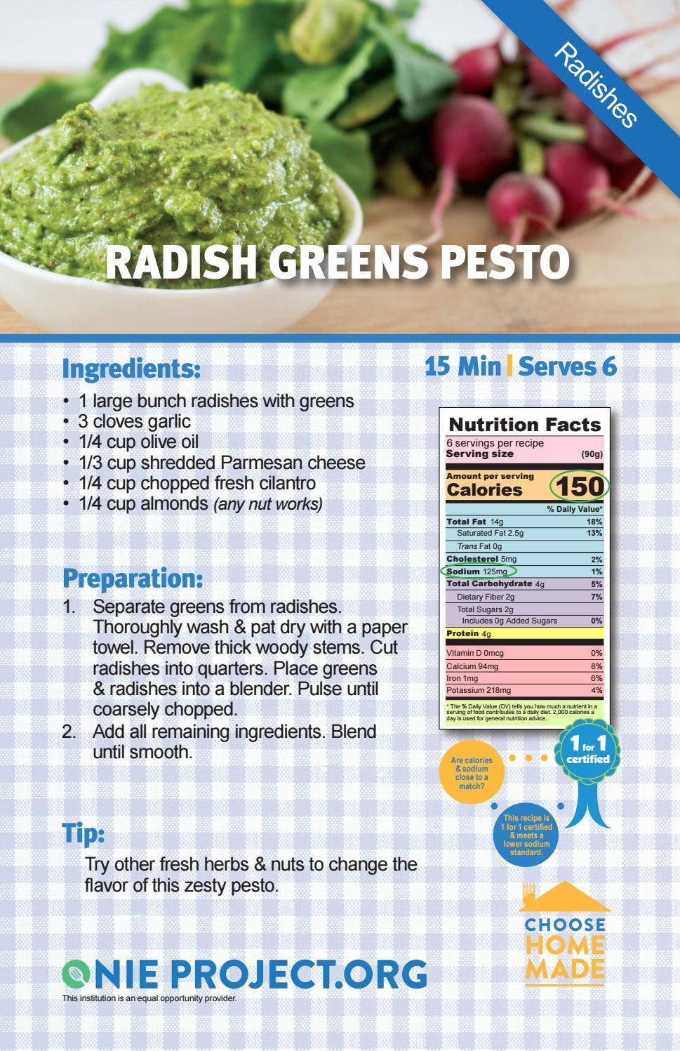 Radish Greens Recipe Card by The ONIE Project - Issuu
