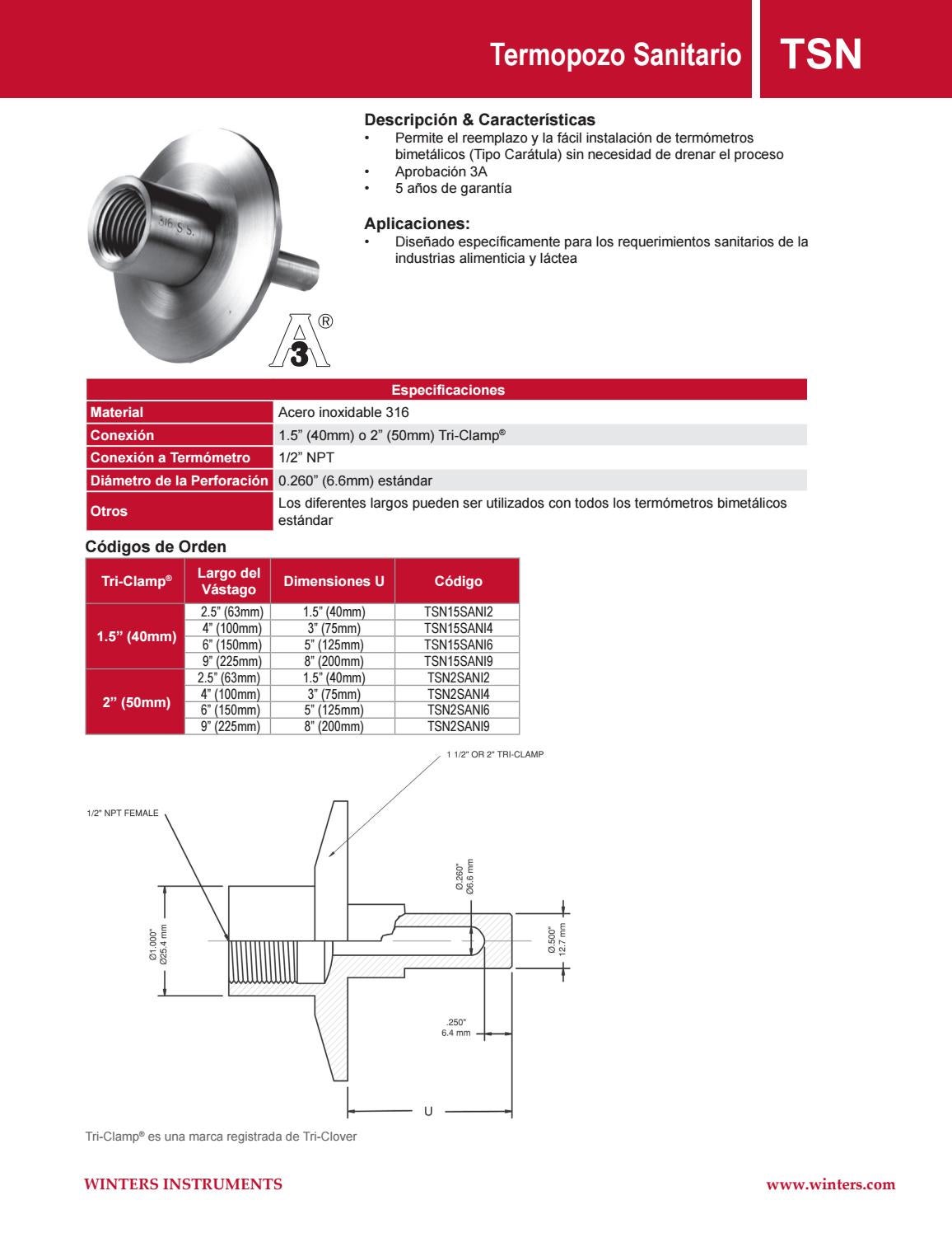 TSN Termopozo Sanitario - Winters Instruments ...
