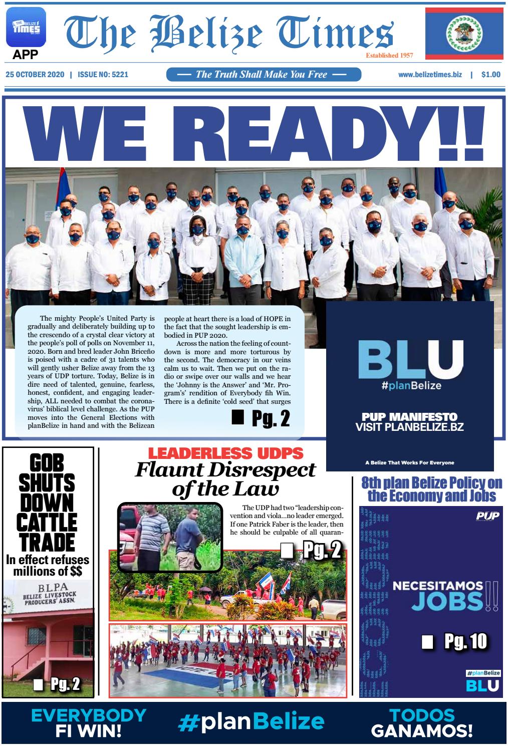 Belize Times October 25, 2020- We Ready! by Belize Times Press - Issuu