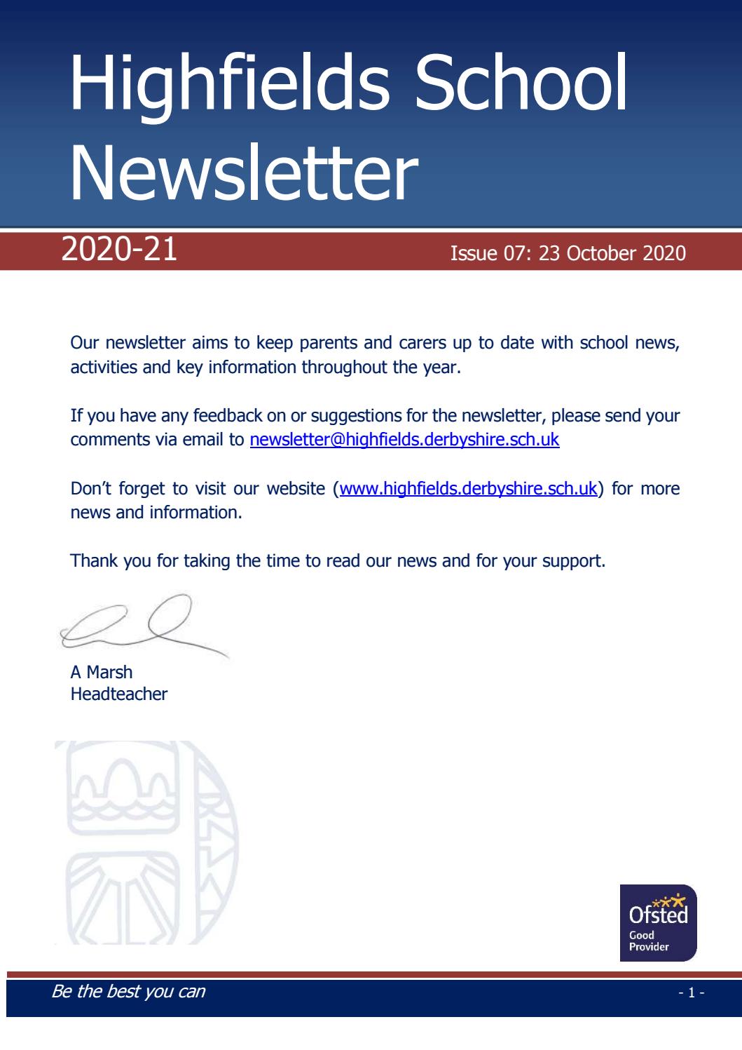 Highfields School Newsletter Issue 7 by Highfields School - Issuu