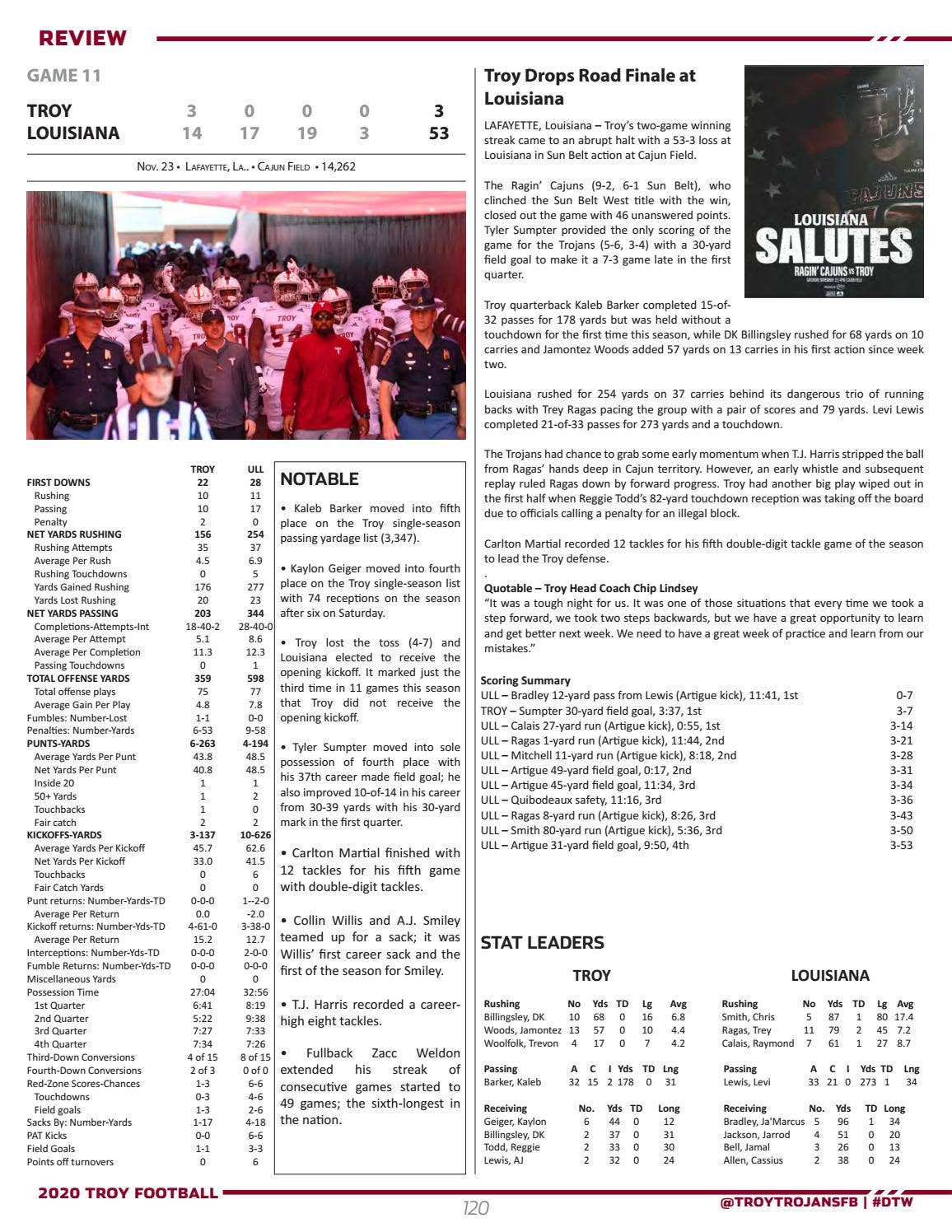 2020 Troy Football Media Guide by Troy University Athletics - Issuu