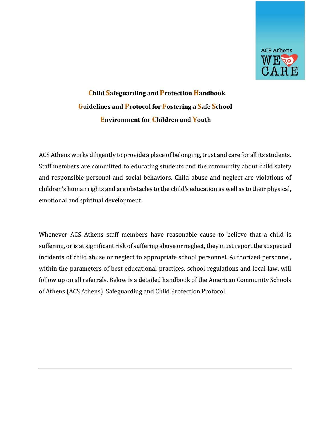 ACS Athens Child Protection Protocol Handbook by ACS Athens - Issuu