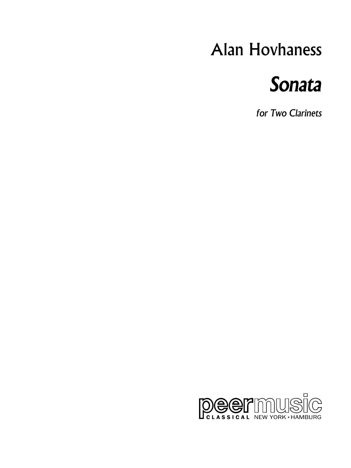 Hovhaness - Sonata by Peermusic Classical - Issuu