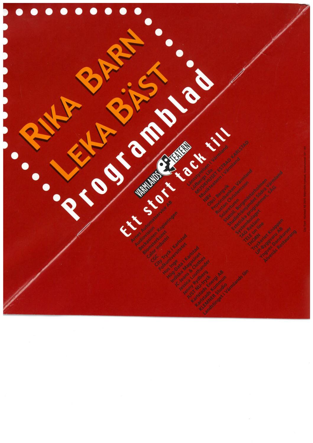 Rika barn leka bäst by Värmlandsteatern - Issuu