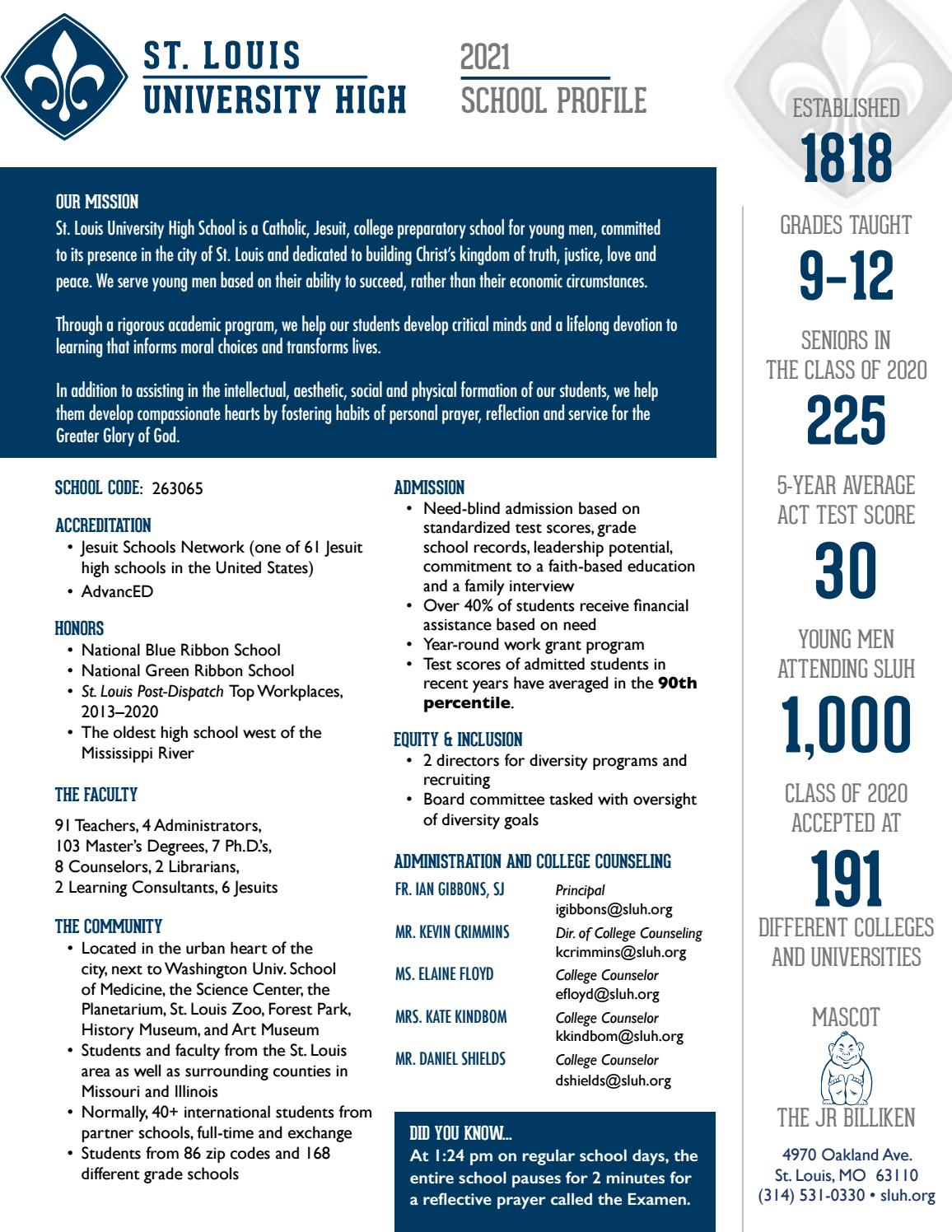 SLUH School Profile by SLUH - Issuu