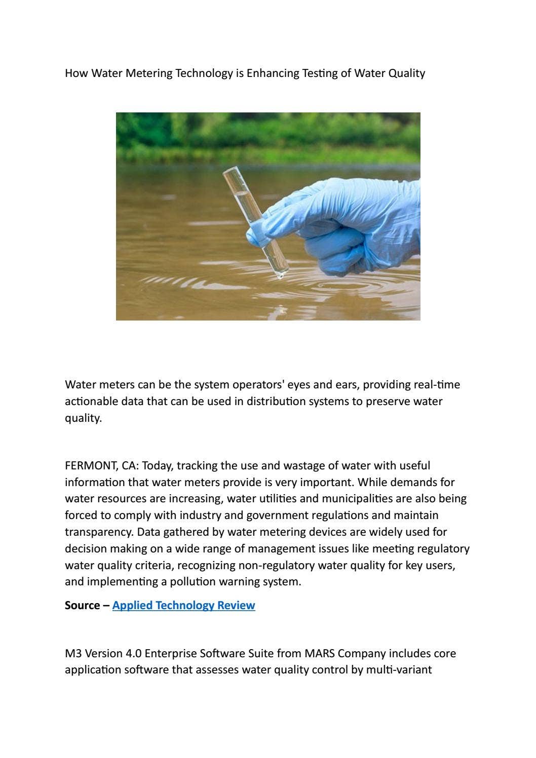 How Water Metering Technology is Enhancing Testing of Water Quality by ...