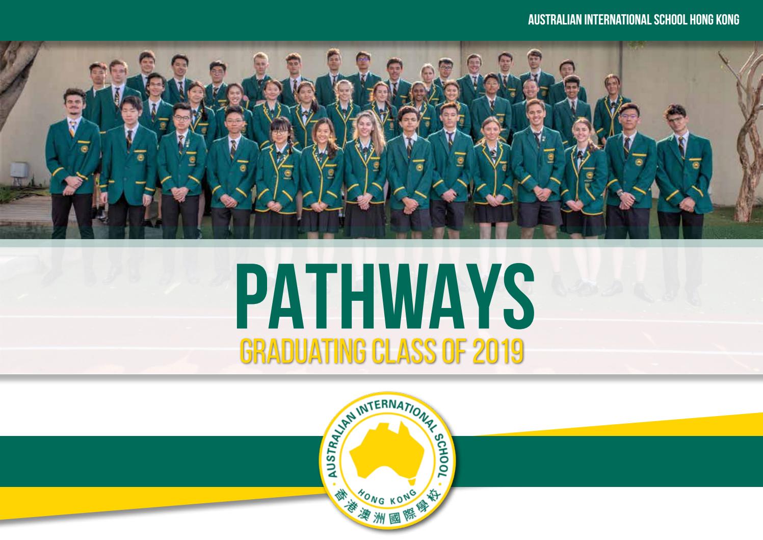 AISHK Class of 2019 Pathways by Australian International School Hong ...