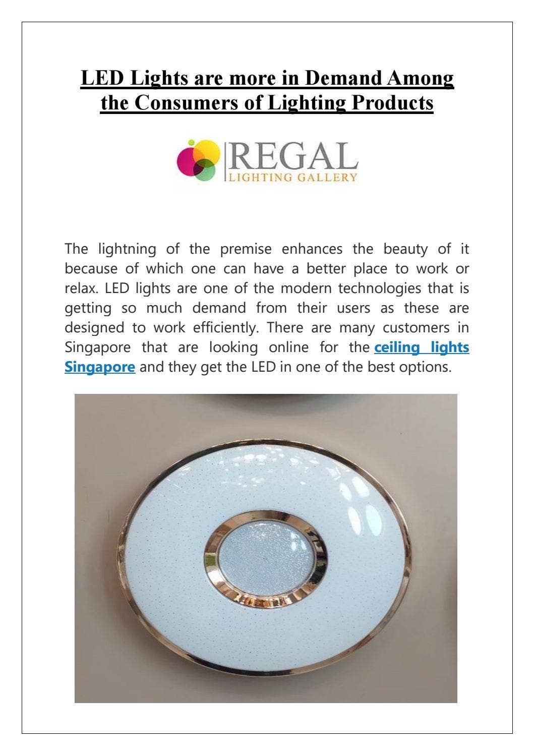 LED Lights are more in Demand Among the Consumers of Lighting Products ...