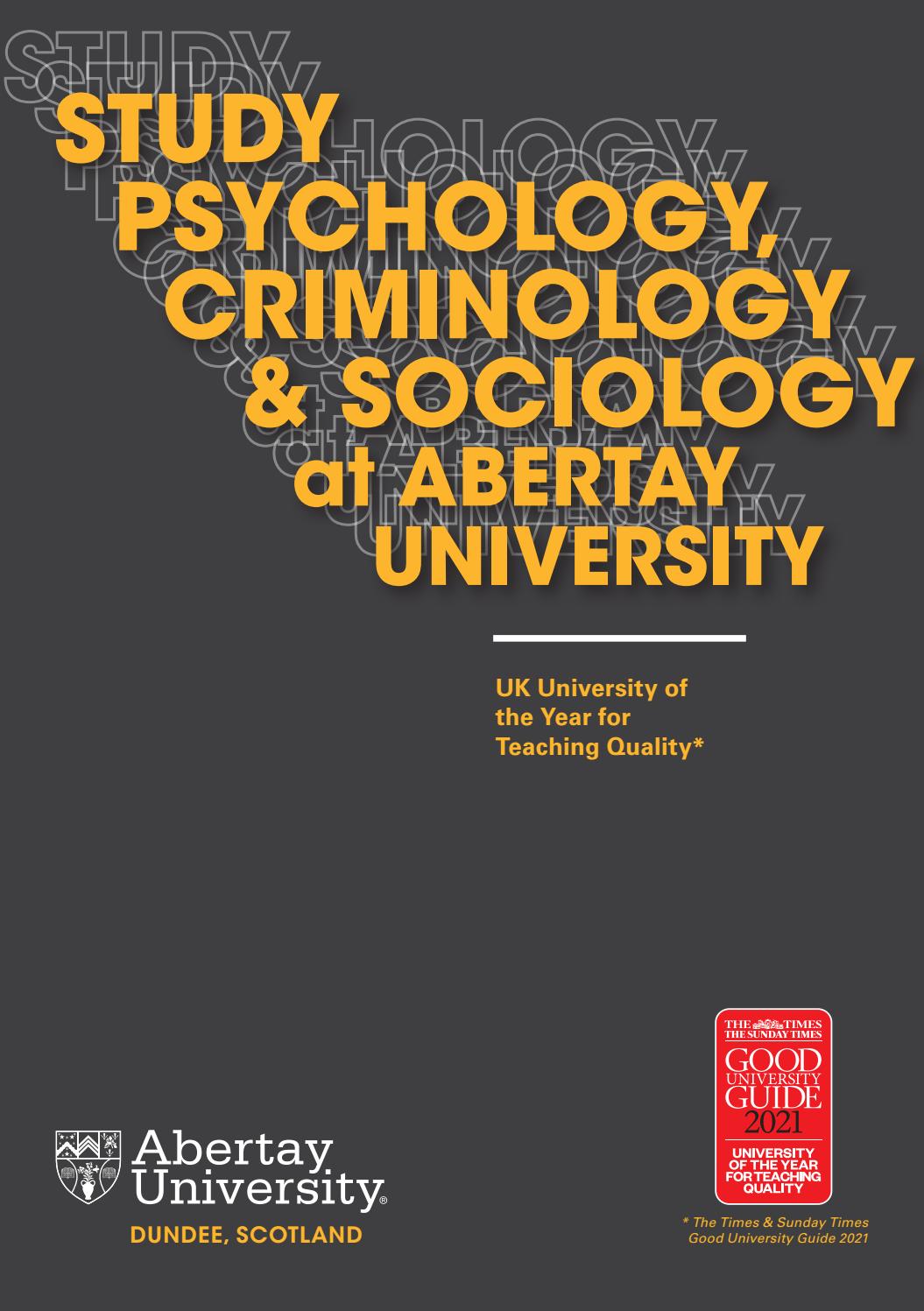 Psychology, Criminology and Sociology Booklet 2020 by Abertay ...