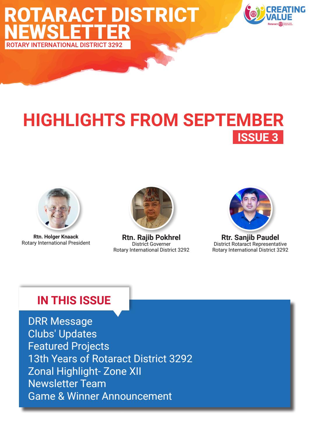2020 September Highlights by Rotaract District 3292 - Issuu